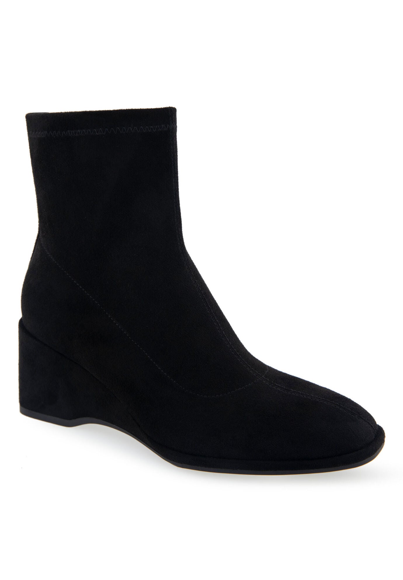 Chic Anouk Bootie - Performance Ankle Boot, Black Faux Suede | Catherines