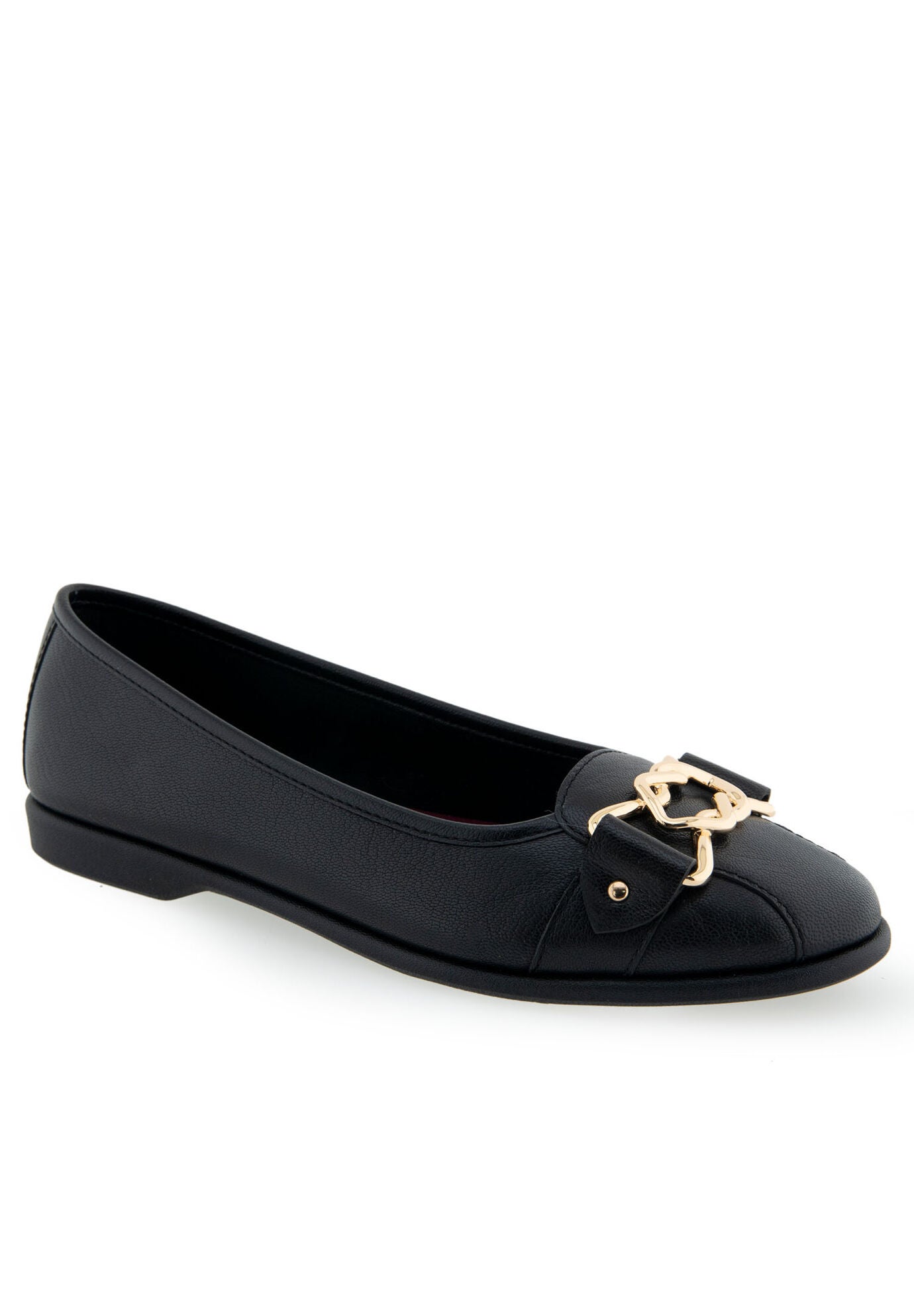 Bia Ballet Flat - Elegant Round Toe - Sizes 5-12, Tan Leather | Catherines