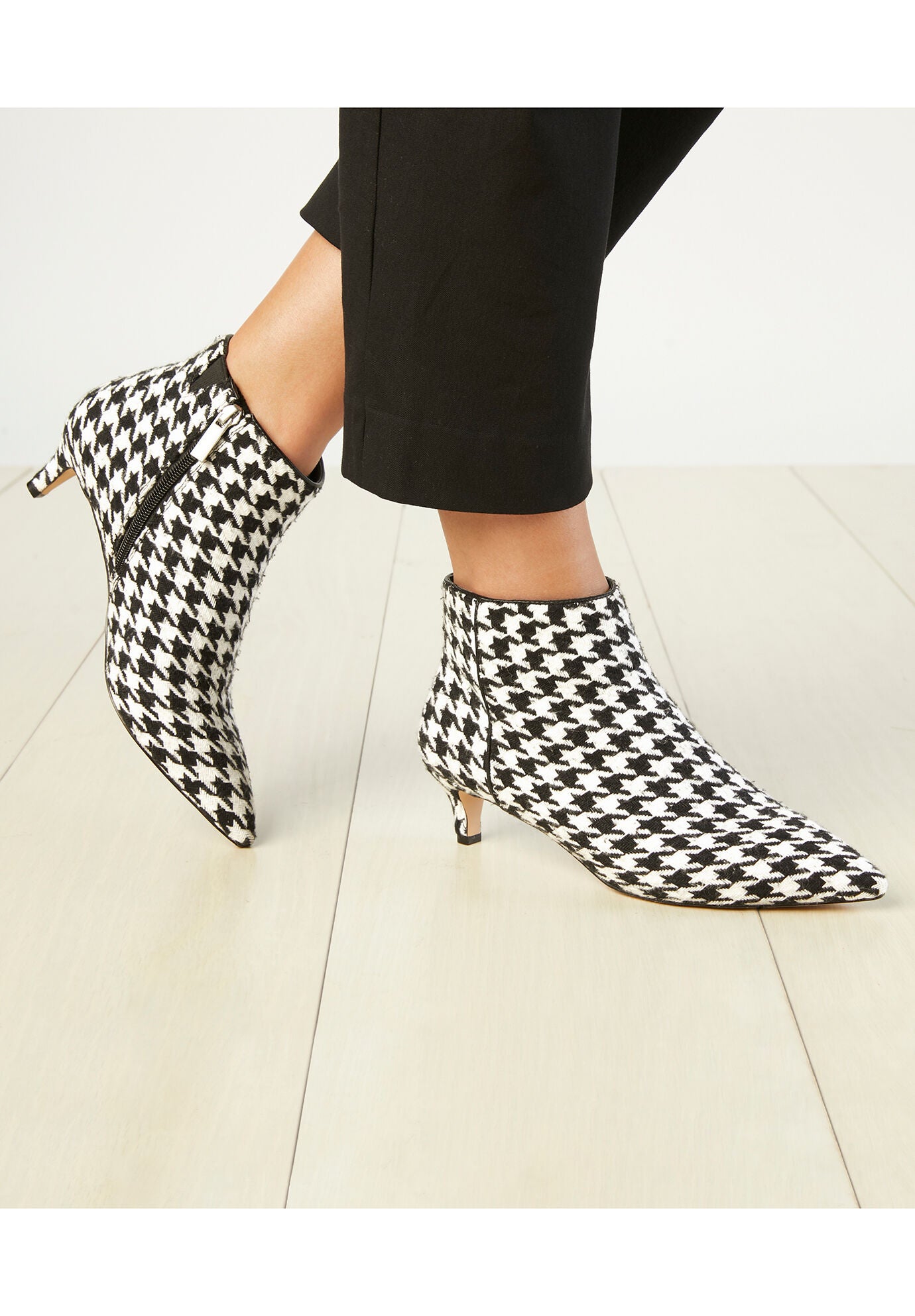 Versatile Meredith Bootie - Faux Calf Hair Style, Houndstooth | Catherines