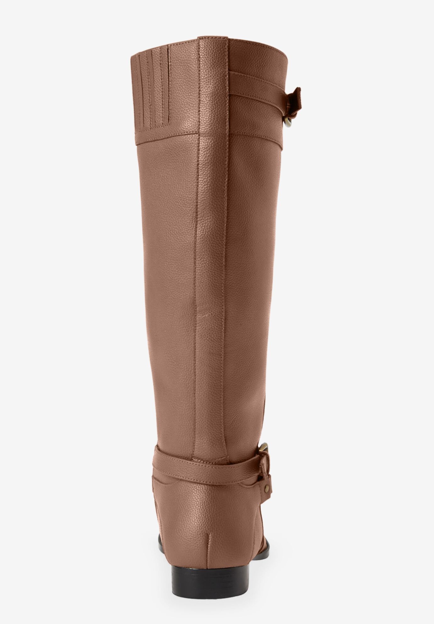 Janis Wide Calf Leather Boot - Fall Style, Dark Brown | Catherines