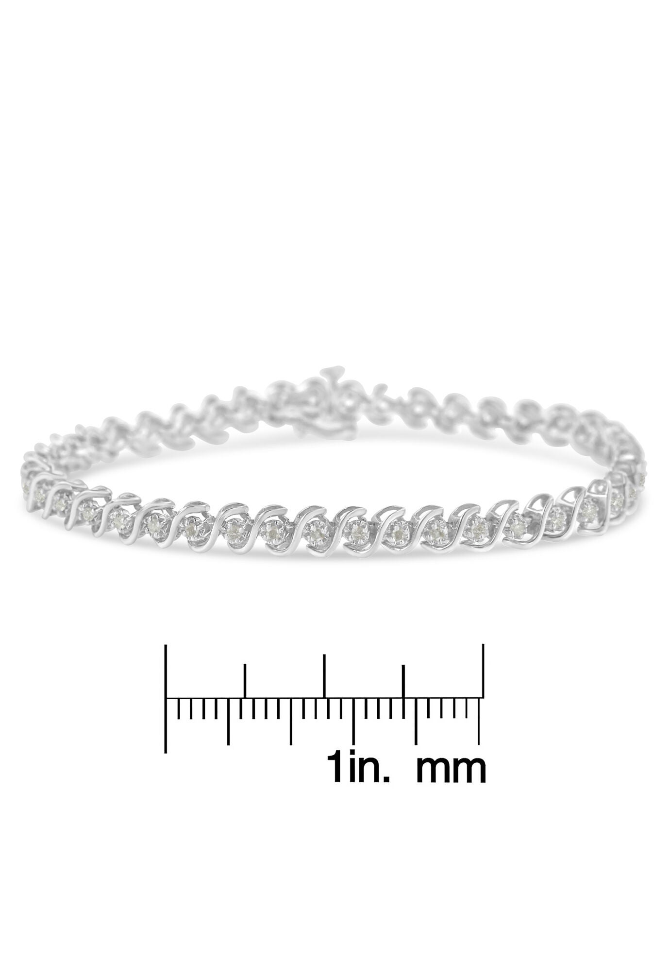 Diamond Tennis Bracelet Sterling Silver Miracleset White Catherines