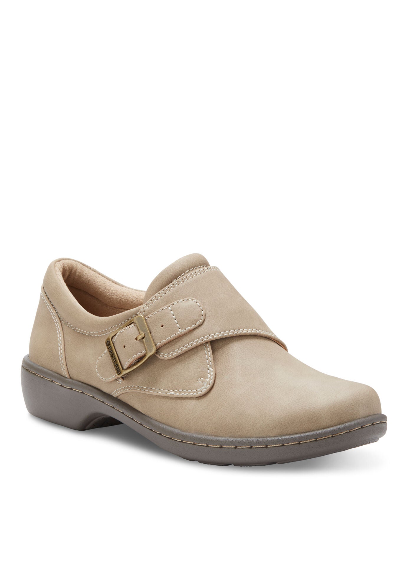 Monk Style Sherri Casual Flat for Women, Taupe | Catherines