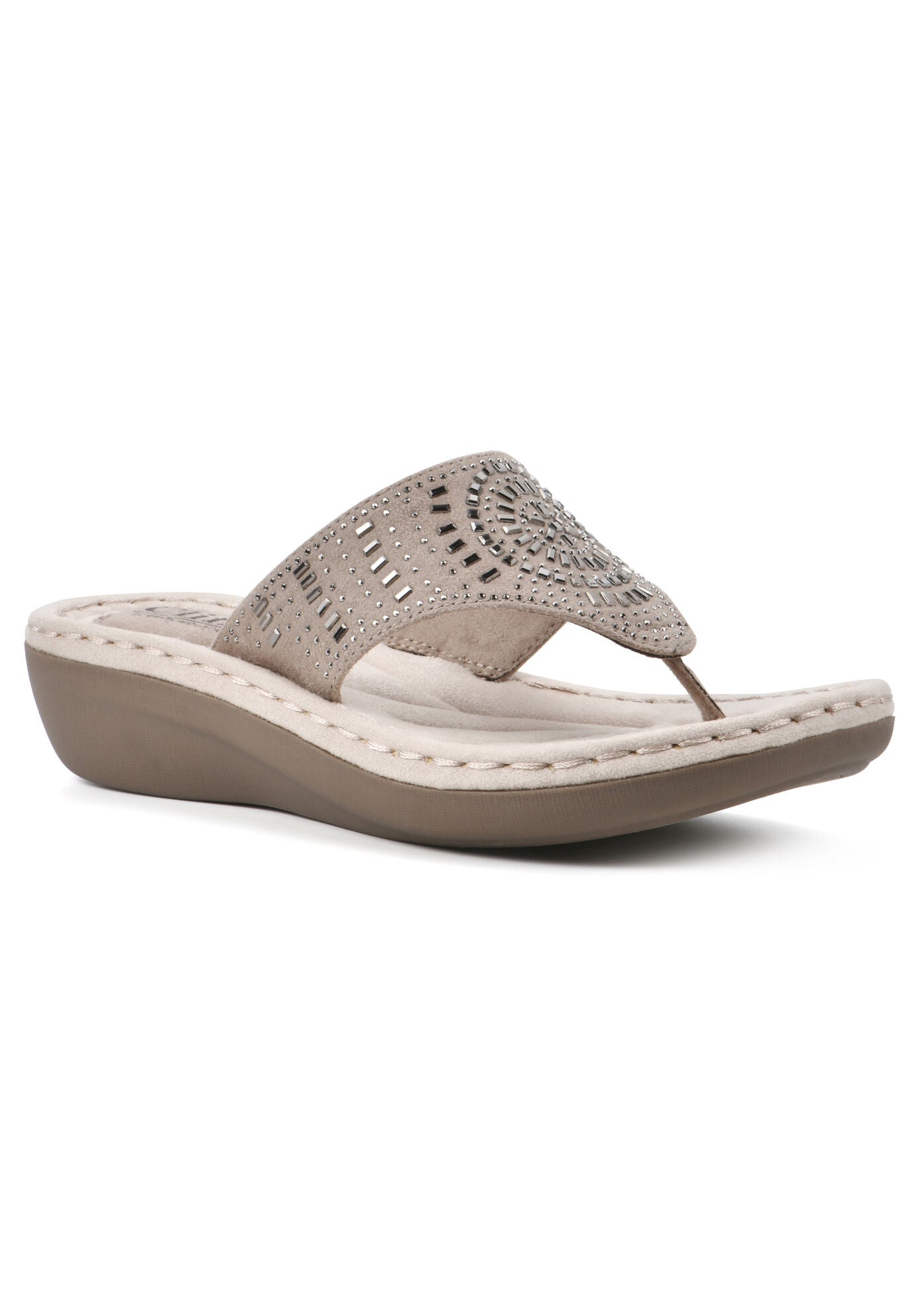 Cienna Sandals with Stone Embellishment, Stone Fabric | Catherines