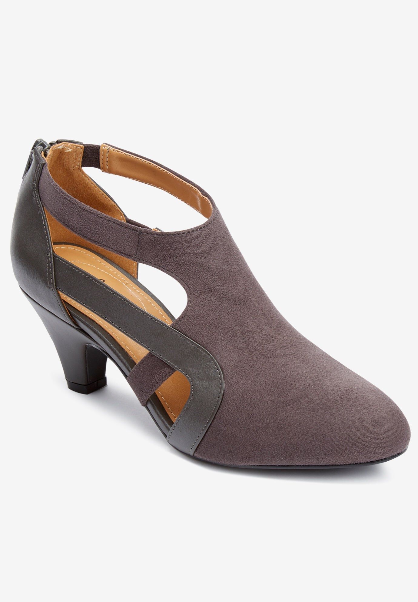 Sage Shootie with Suede Upper and Padded Insole, Slate Grey | Catherines