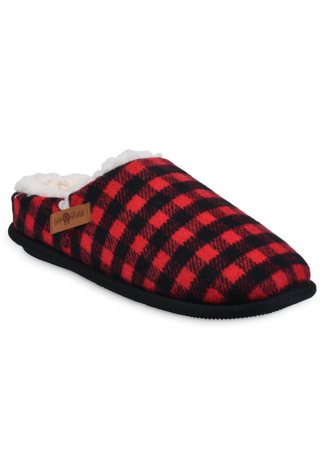 Buffalo Plaid Clog Slipper - Faux Wool & Shearling, 4478310 | Catherines