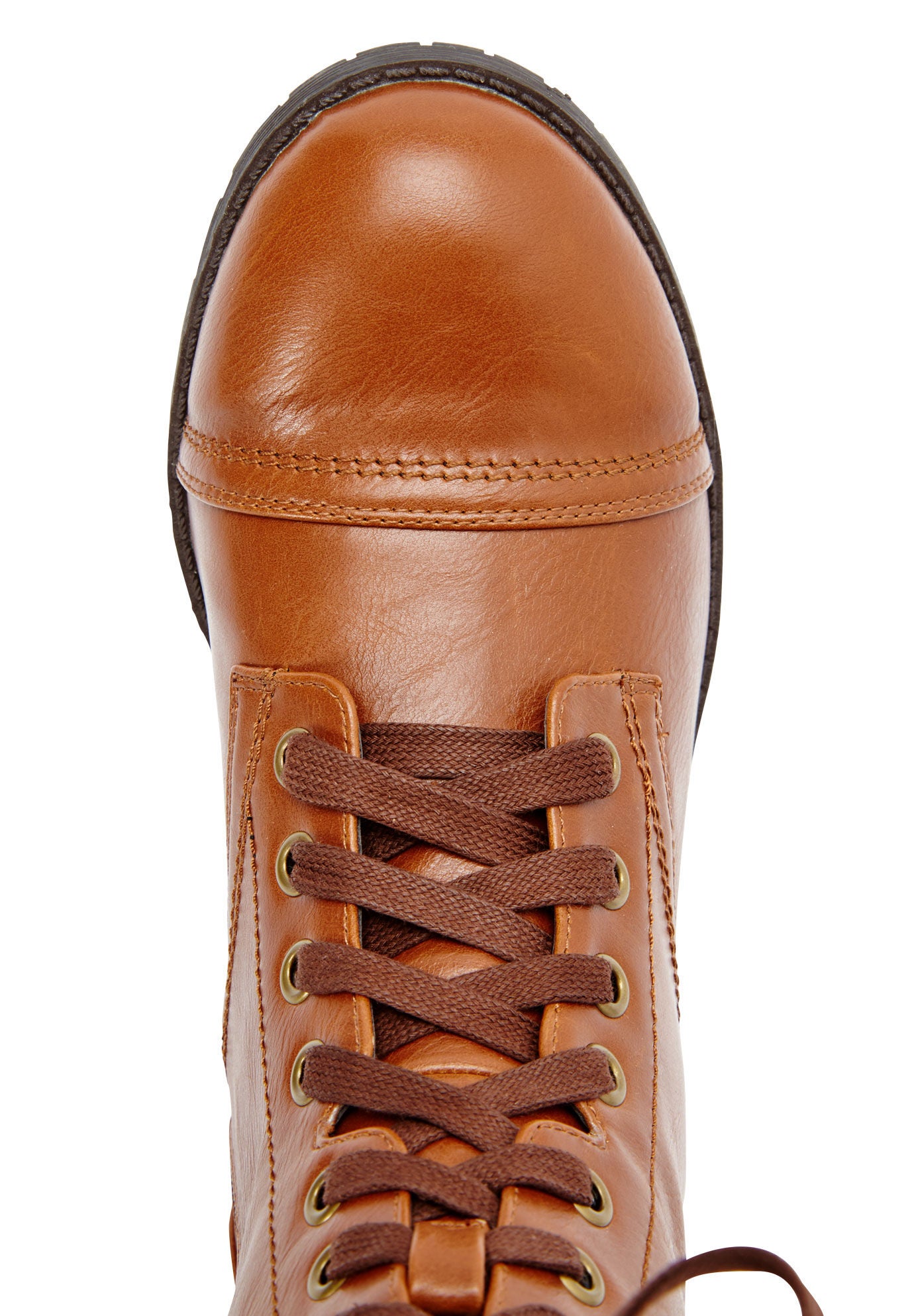 Britta Boot - Leather Zip-Up, Padded Insole, Cognac | Catherines