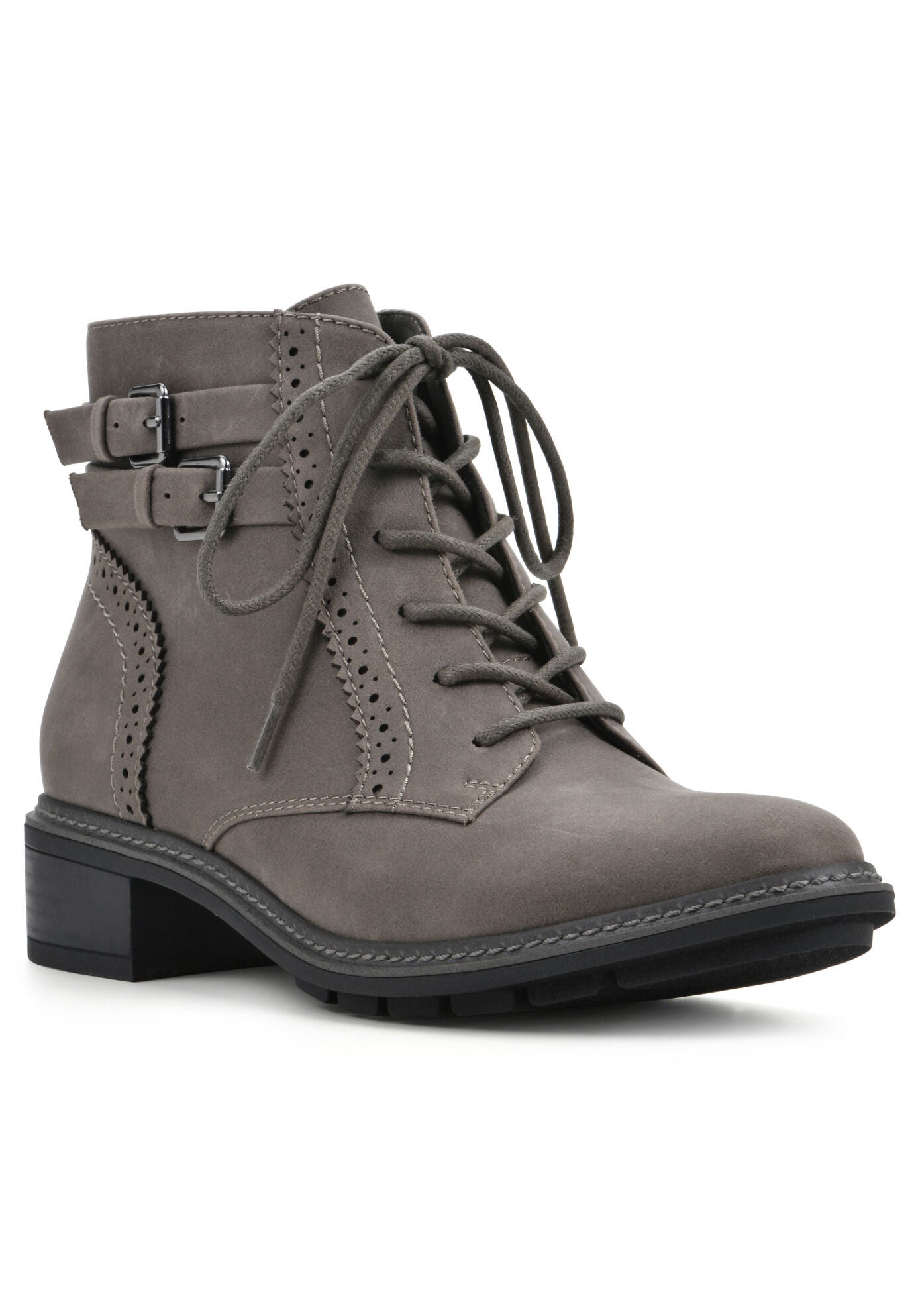 Women's Buckle Elibeth Bootie – Chic Detail, Black Smooth | Catherines