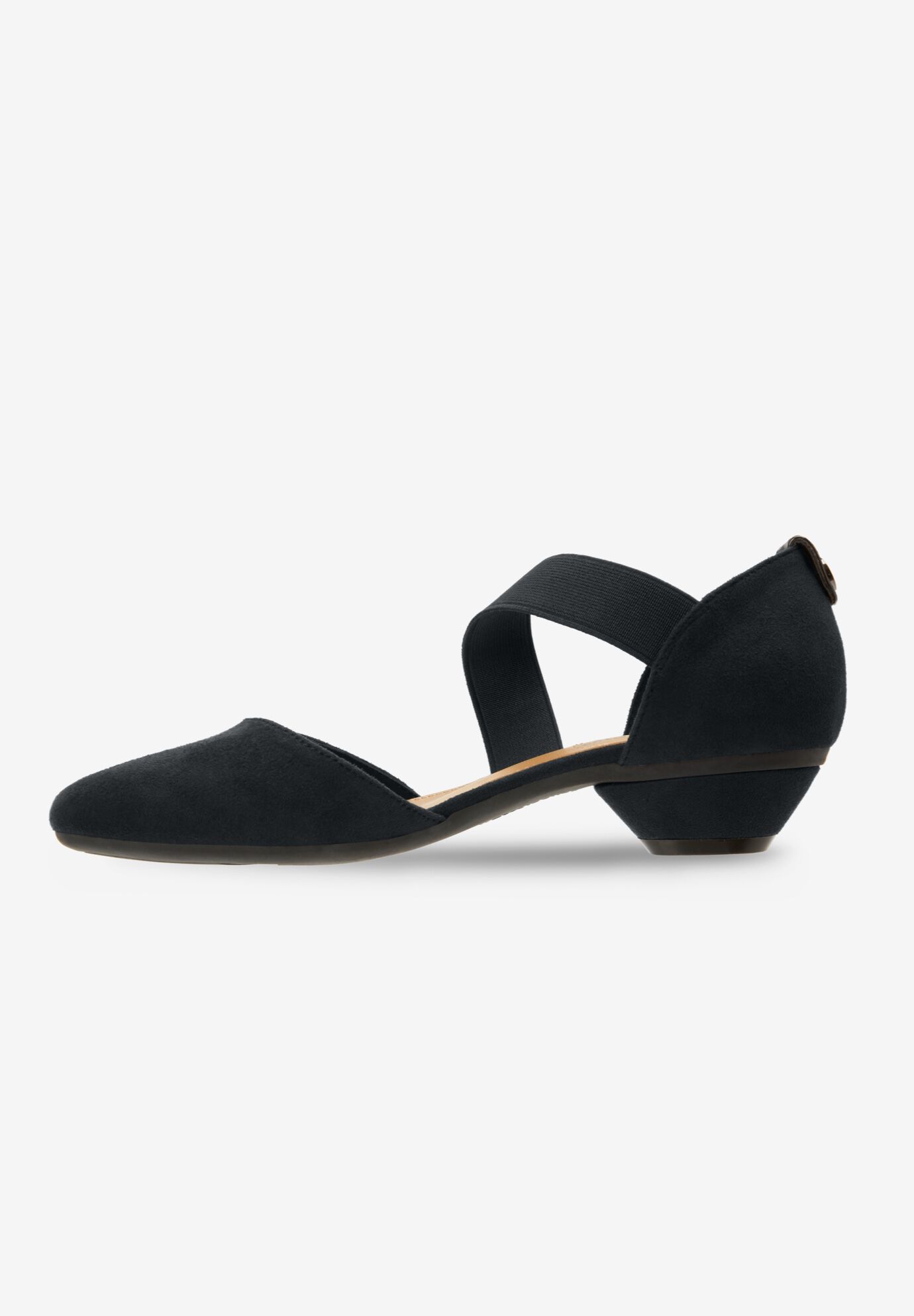 Timeless Camilla Heels with Asymmetrical Strap, Black | Catherines