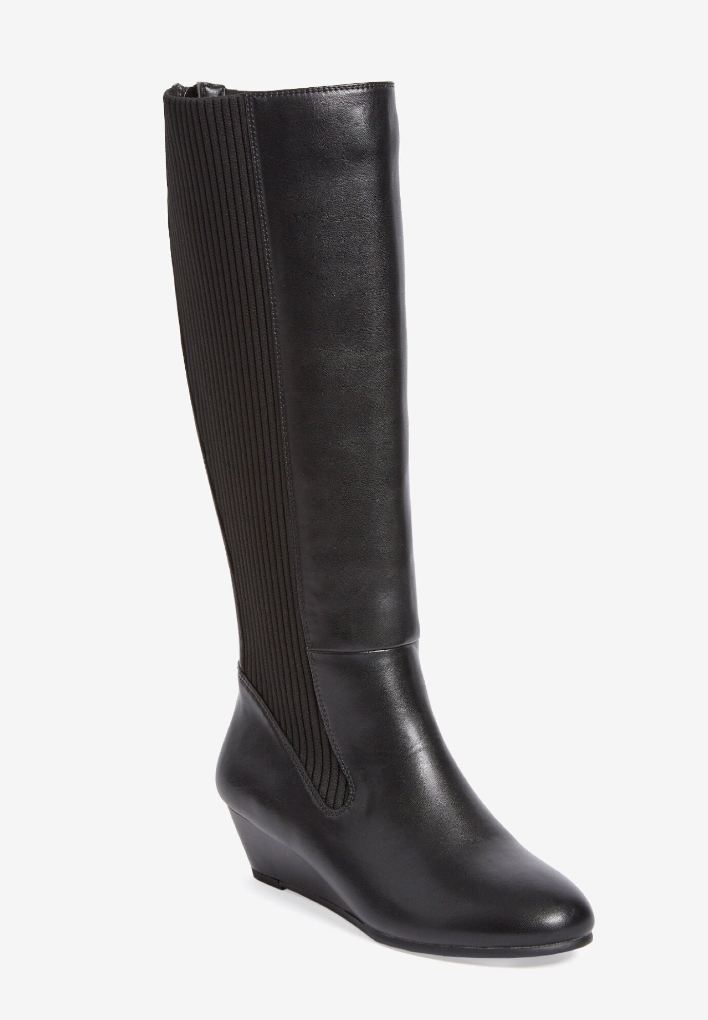Wide-Calf Briar Boot with Inside Zipper - 15" Shaft, Black | Catherines