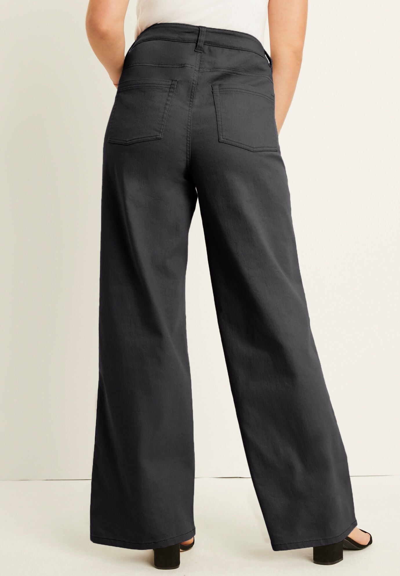 June Fit Wide-Leg Jeans for Retro Style, Medium Blue | Catherines