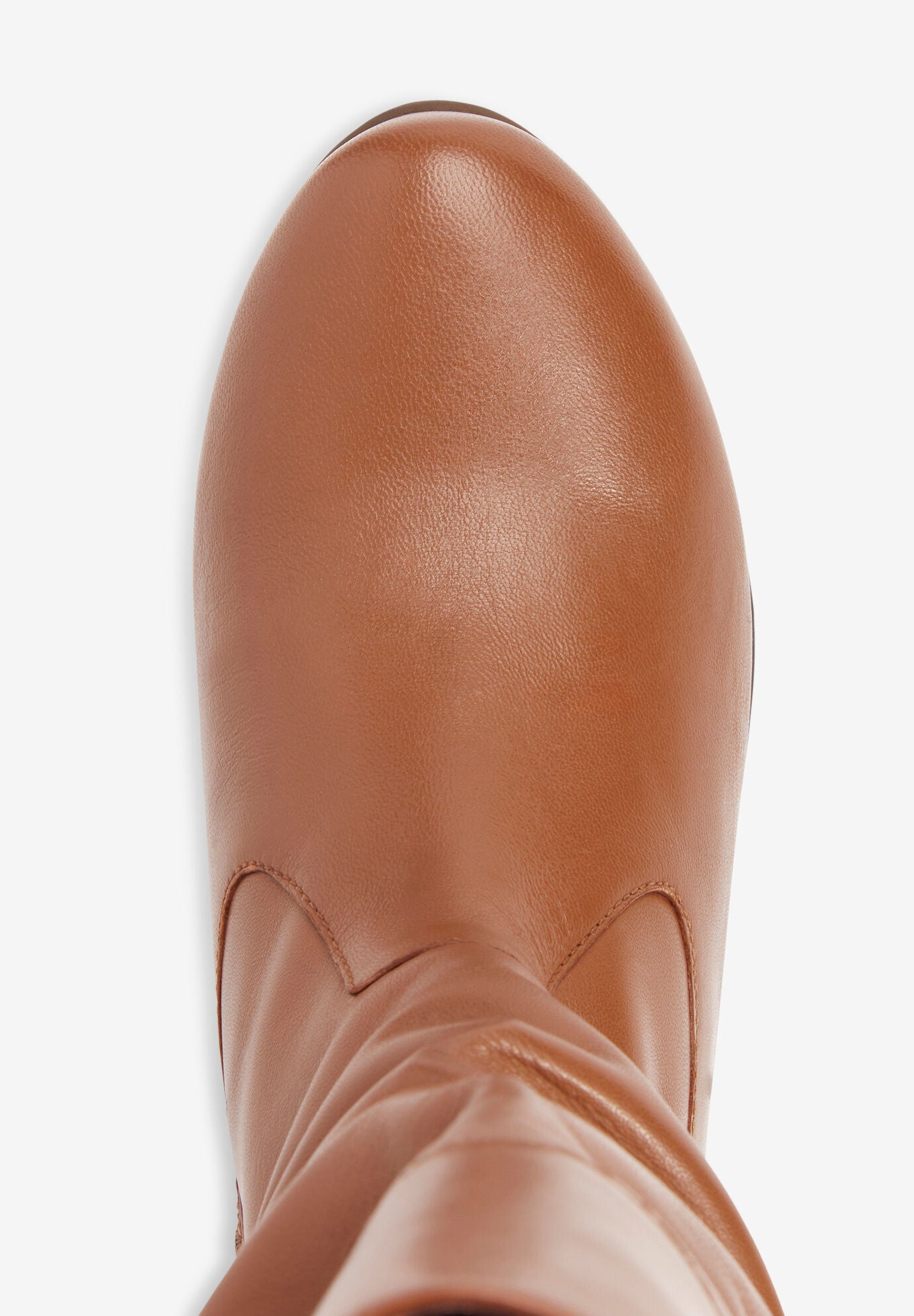 Monica Leather Wide Calf Tall Boot, Dark Cognac | Catherines
