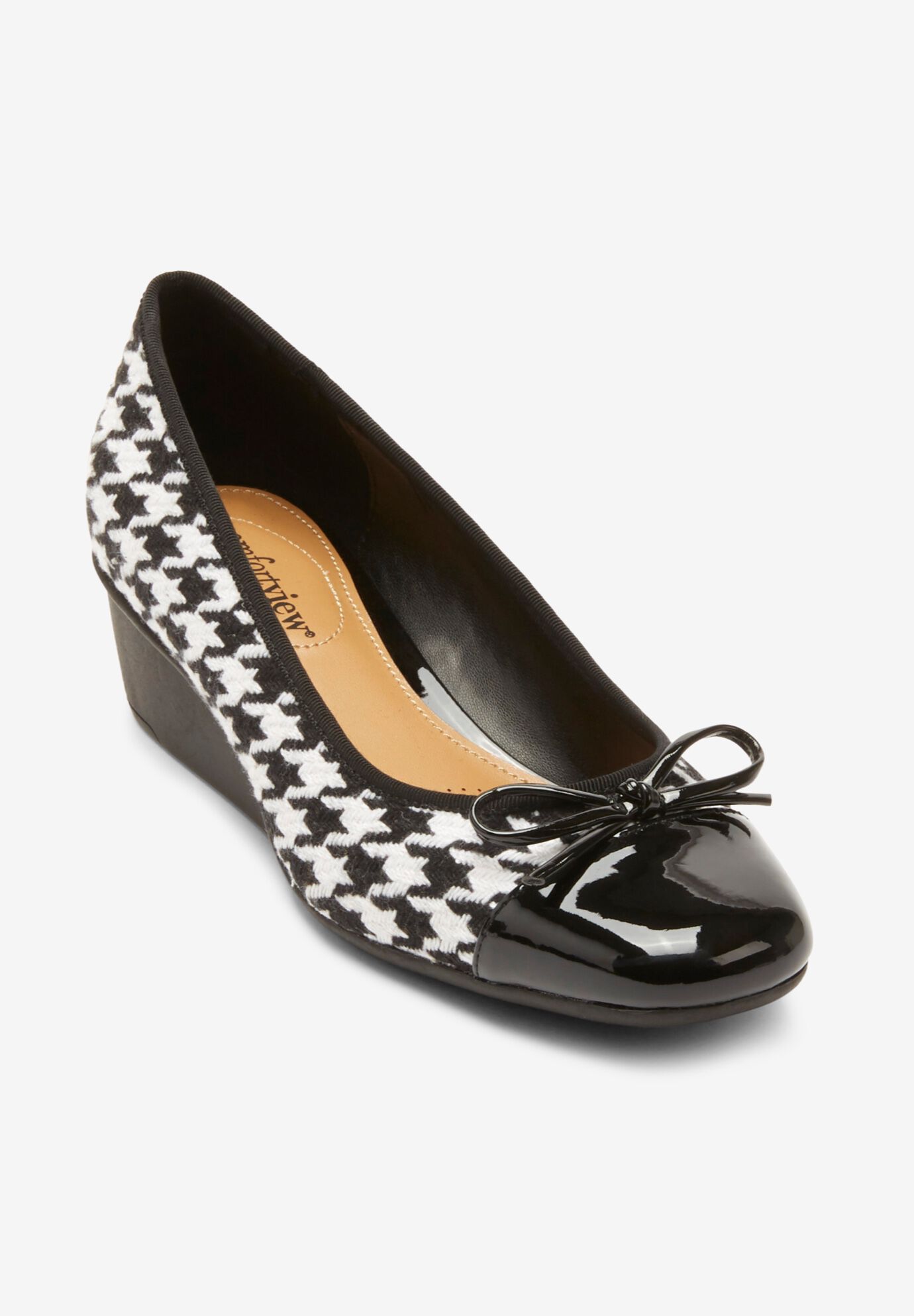 Polished Women's Slip On Wedge | Jade Wedge, Houndstooth | Catherines