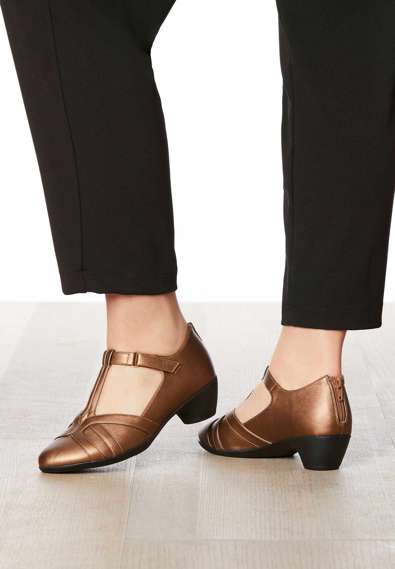 Leather Shooties - The Celine Shootie, 2" Heel, Black | Catherines