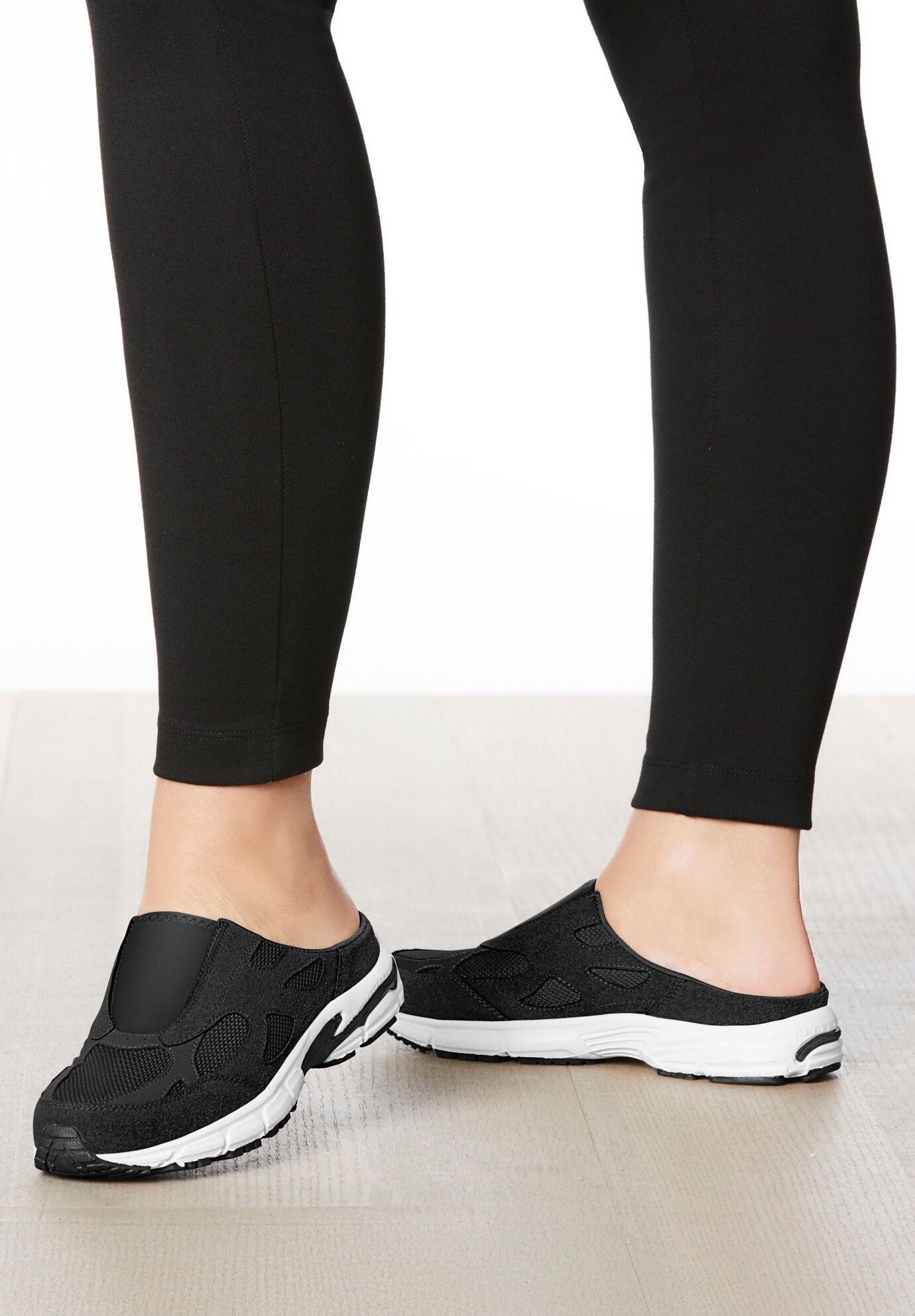 Claude Slip On Sneaker - Leather Suede Walking Shoes, Navy | Catherines