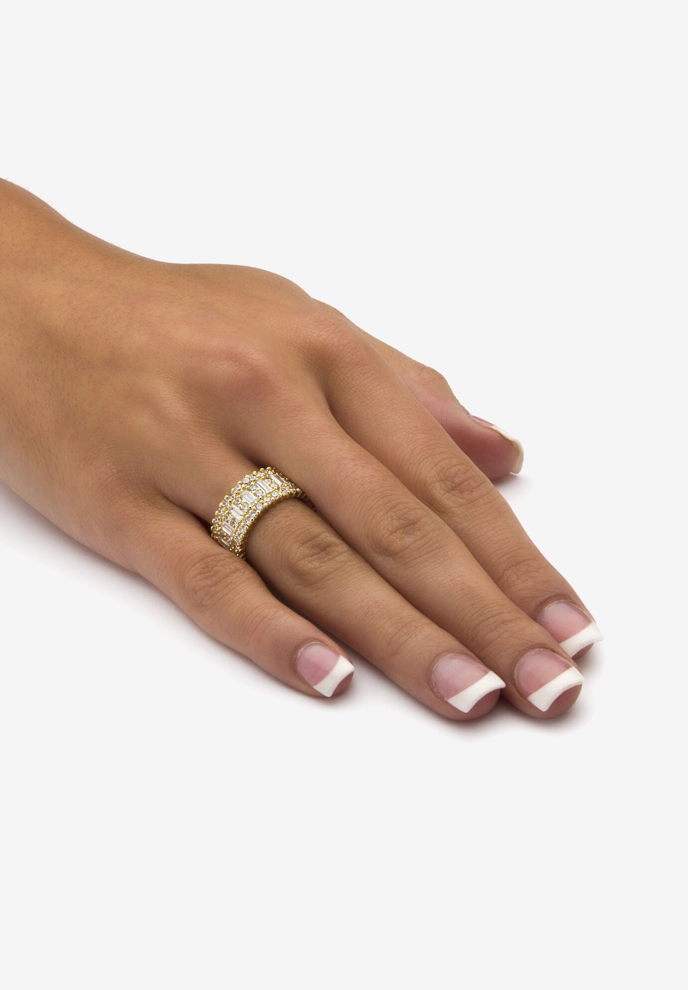 Emerald-Cut Zirconia Yellow Gold Eternity Ring 4.80 Tcw, Gold | Catherines