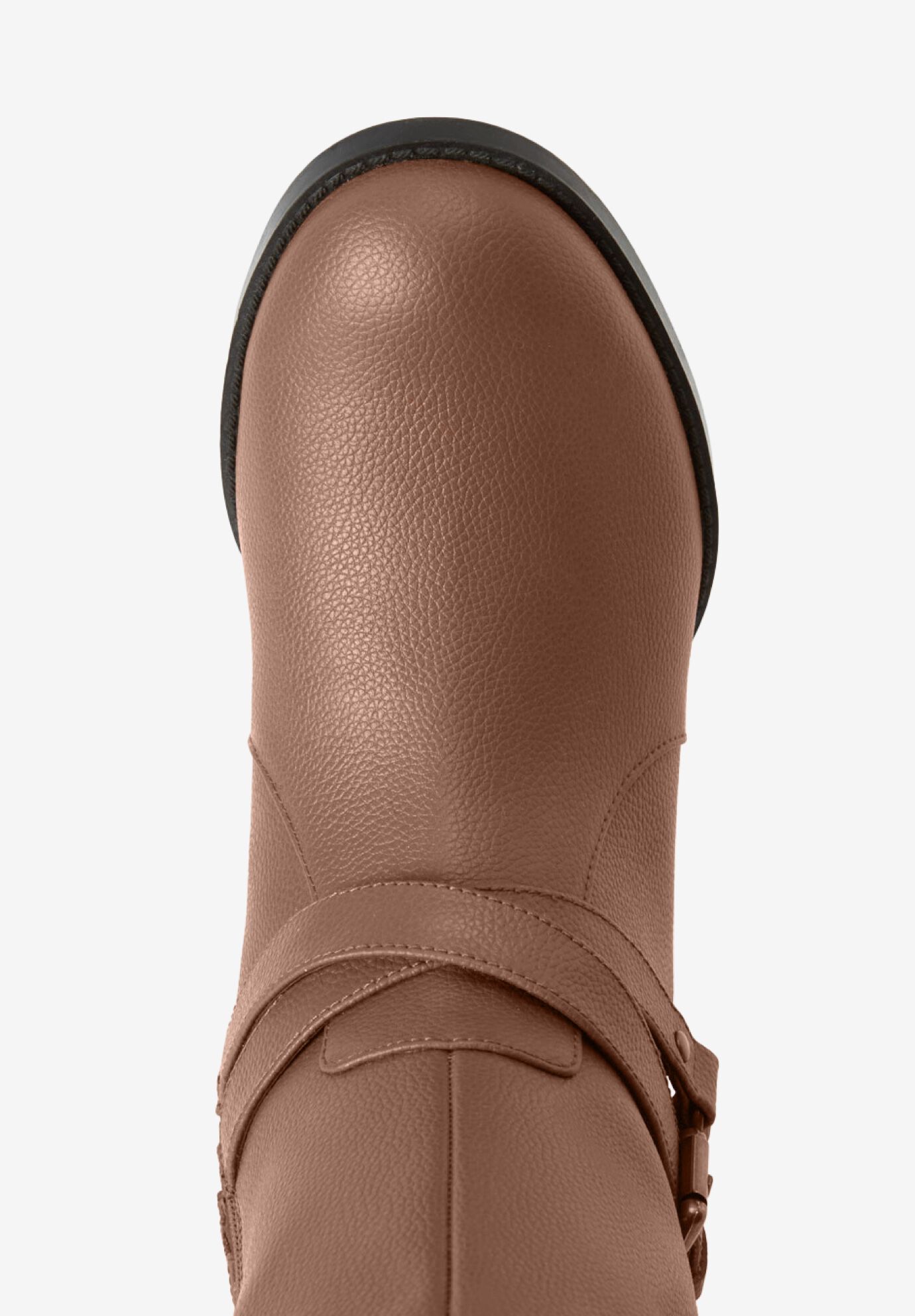 Janis Wide Calf Leather Boot - Fall Style, Dark Brown | Catherines
