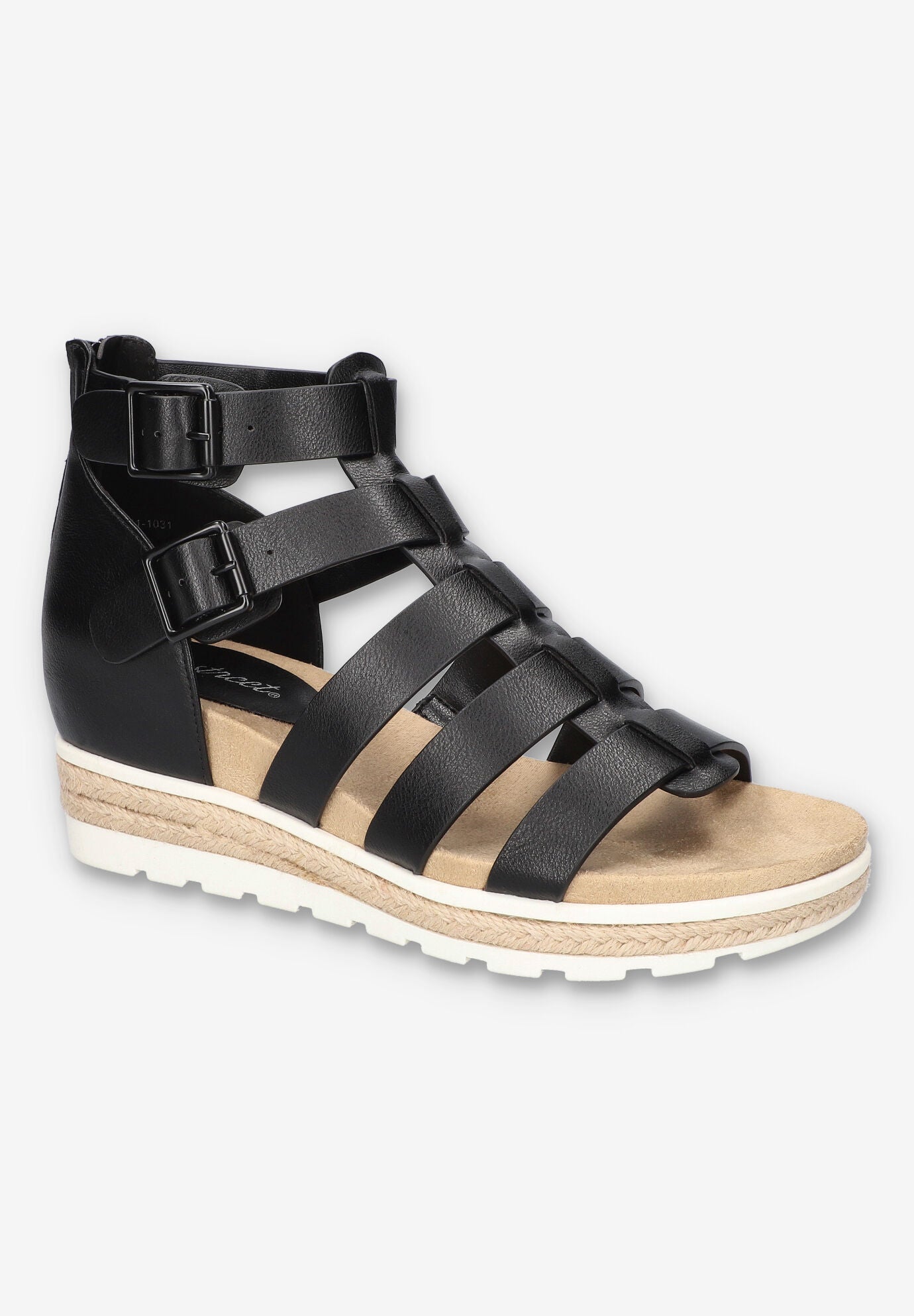 Simone Sandal Gladiator for Summer Outfits, Black | Catherines