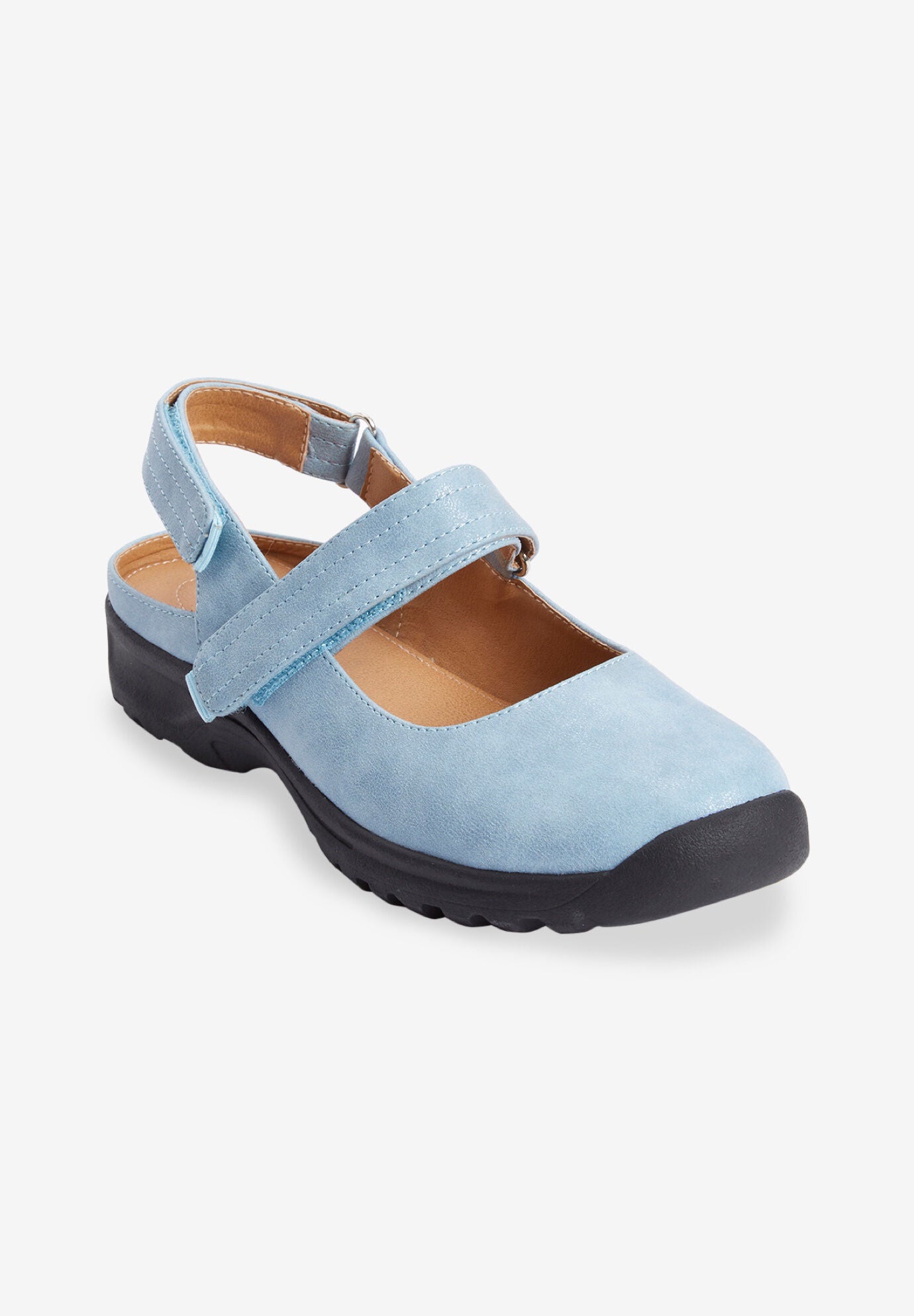 Suede Slip-On Slingback Shoes for Women, Denim | Catherines