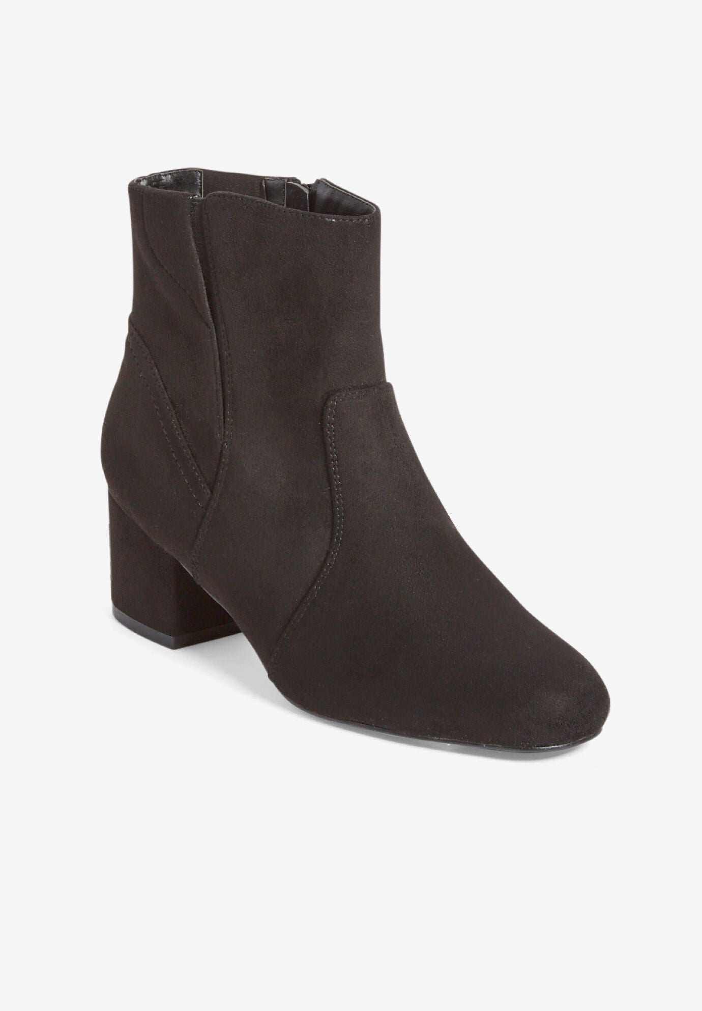 Chic Robin Bootie - Ankle Boots with Elastic Gore, Black | Catherines