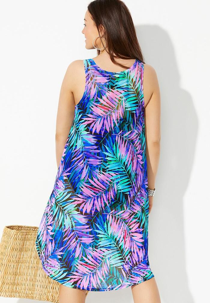"Quincy Mesh High Low Tunic Cover Up for Women", Palmtastic | Catherines