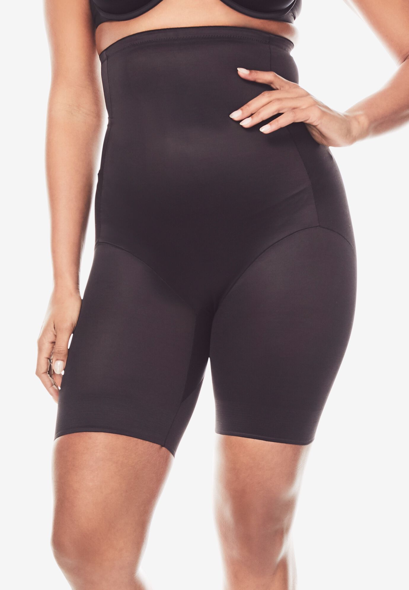 Smooth All-Day Thigh Slimmer with Back Support, Nude | Catherines