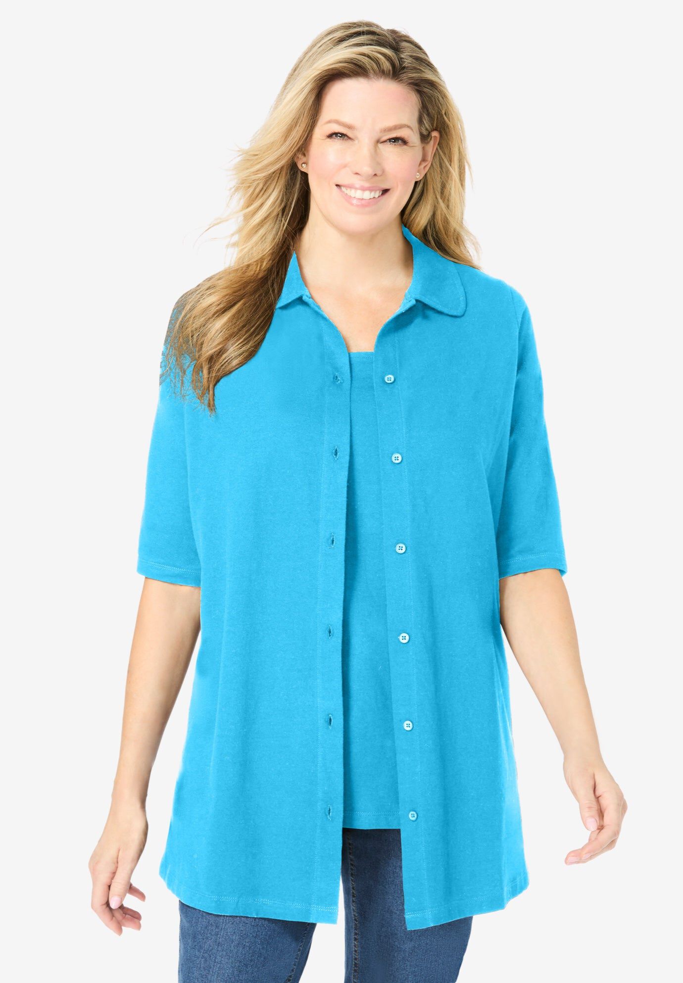 Knit Shirt With Free Tank | Catherines