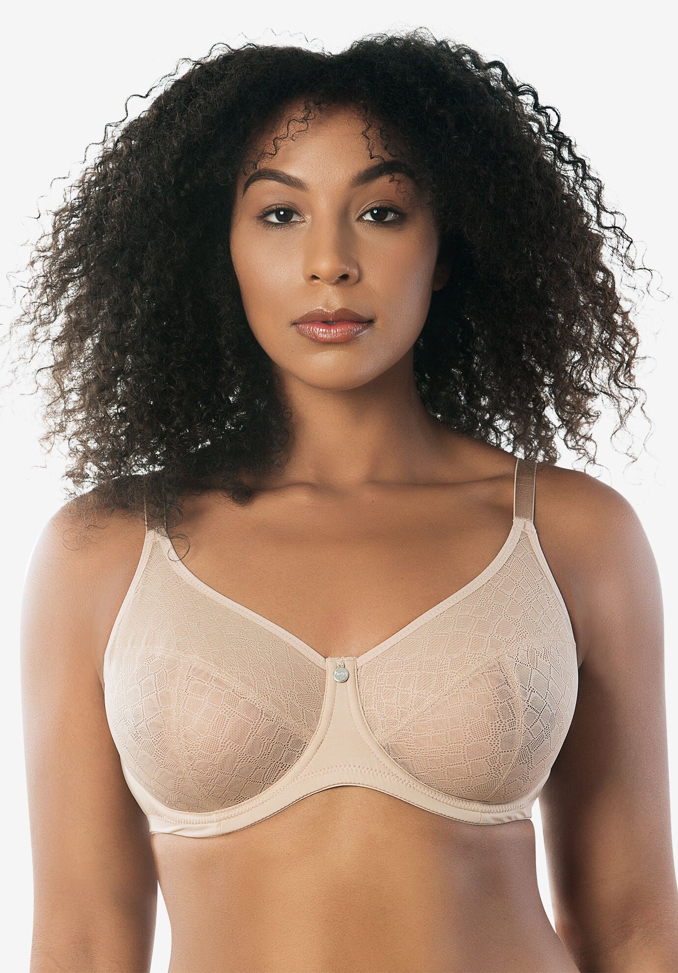 Enora Minimizer Bra with Jacquard Lace, European Nude | Catherines