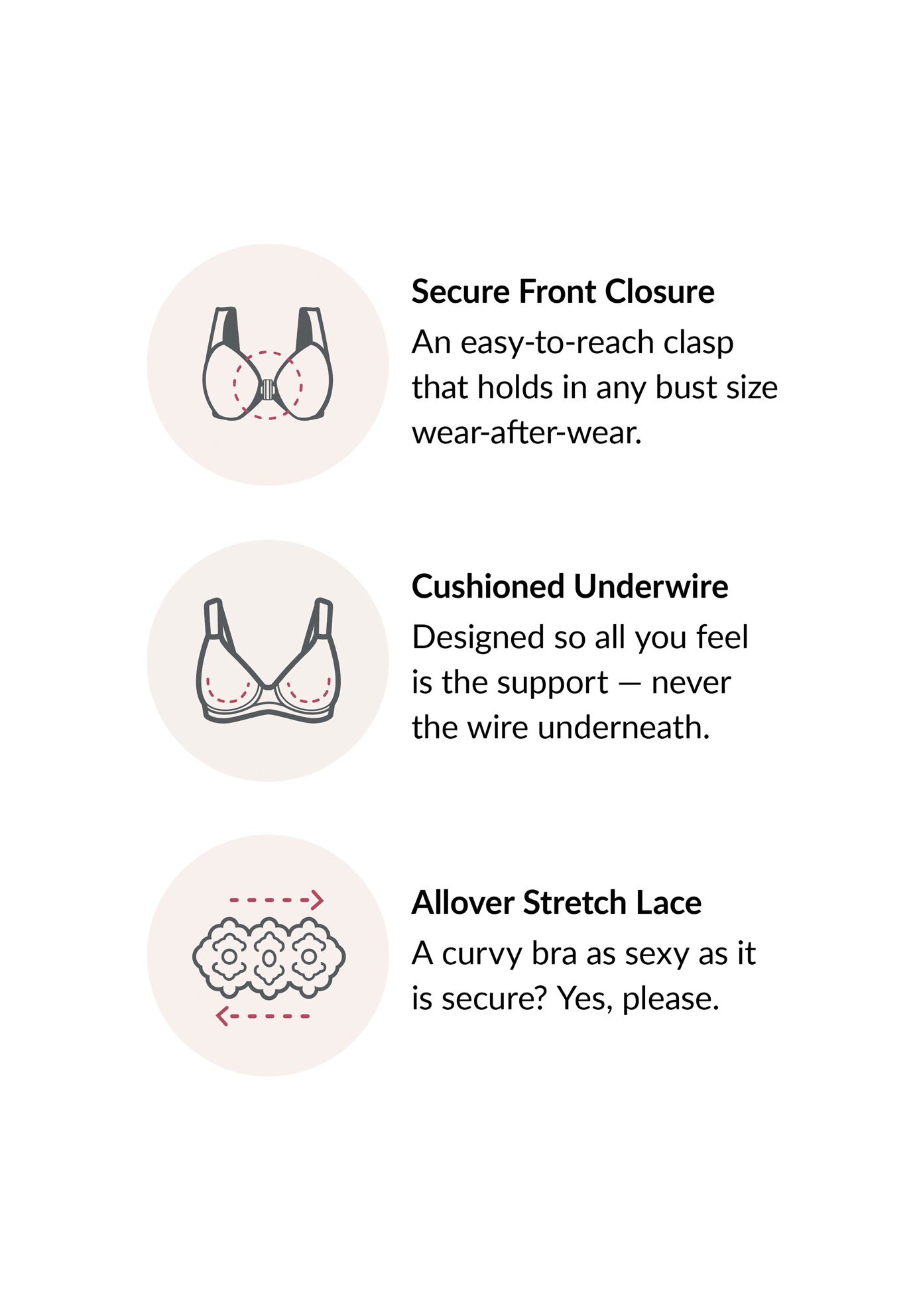 Glamorise Wonderwire Lace Underwire Bra - Front Close, White | Catherines