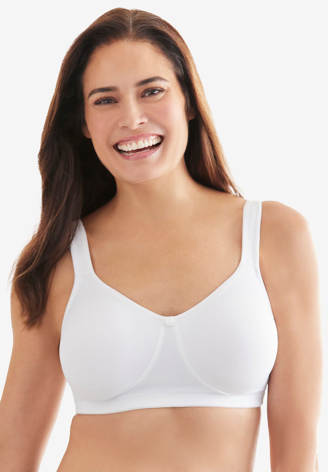 Wireless Microfiber T Shirt Bra Full Coverage White Catherines