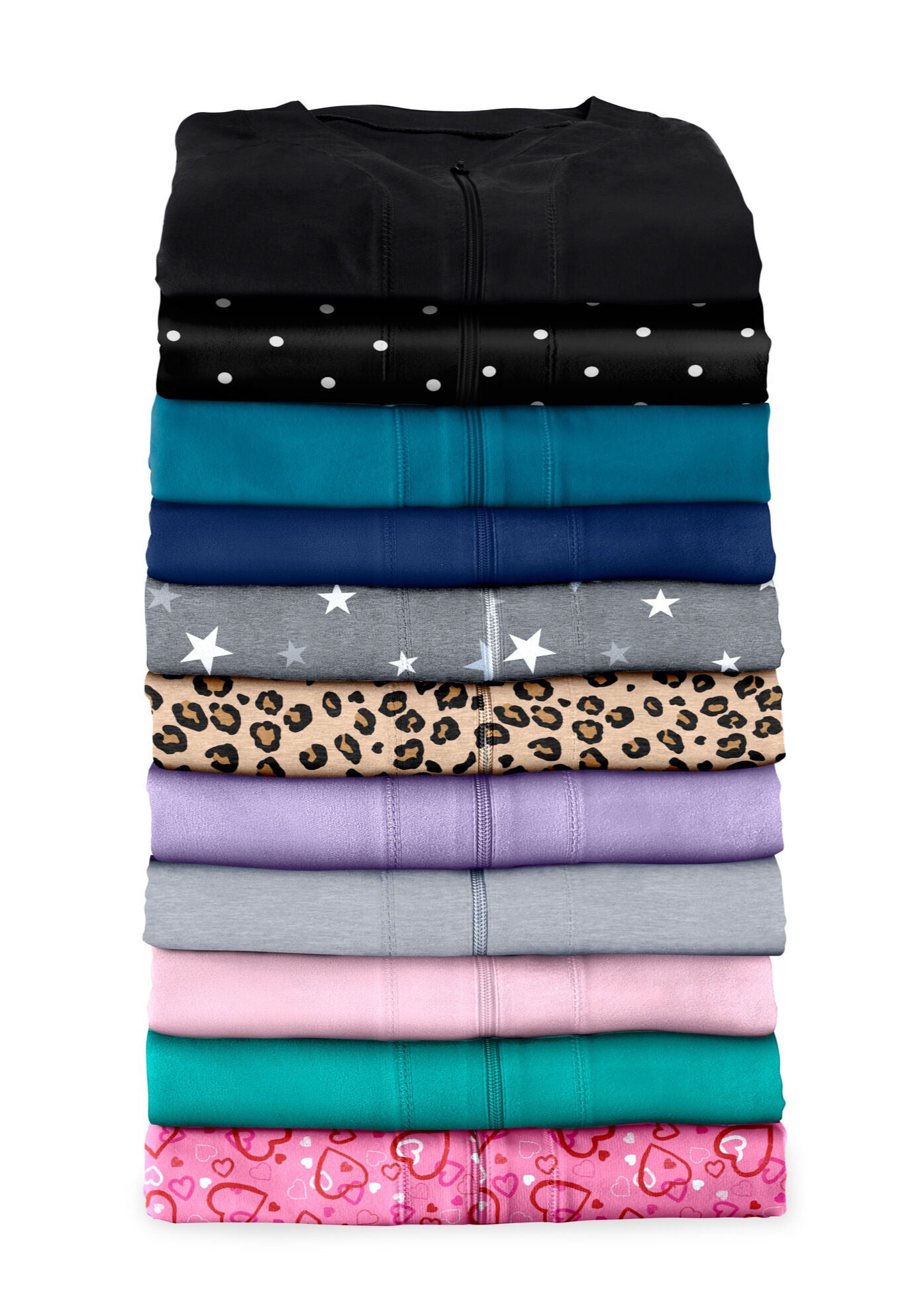 Long French Terry Zip-Front Robe | Catherines