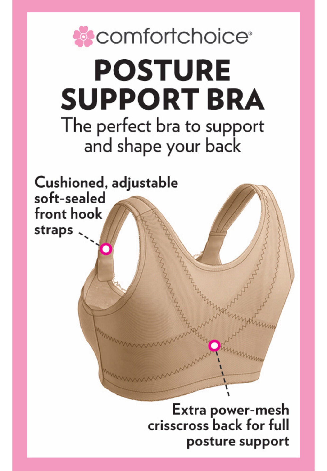 Front-Close Cotton Wireless Posture Bra | Catherines