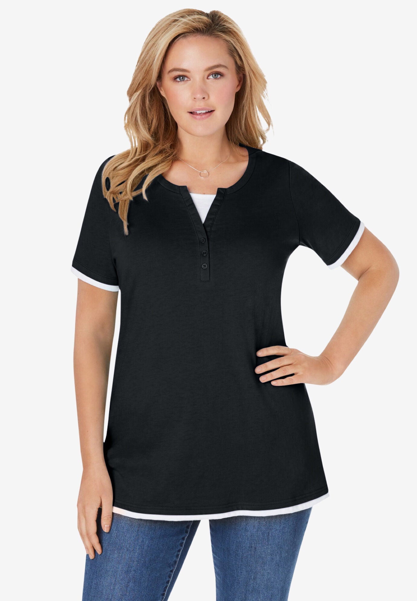 Layered-Look Tee | Catherines