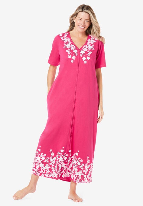 Knit Zip Long Lounger | Catherines