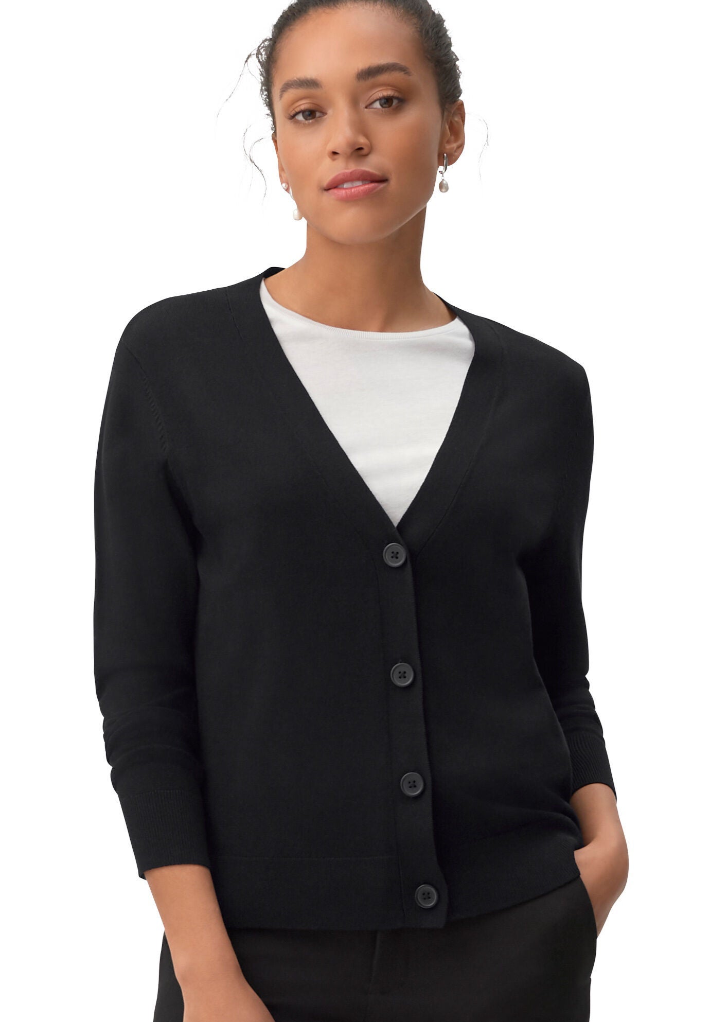 Boxy Cardigan - Relaxed Silhouette Knit Sweater, Sweet Lilac | Catherines