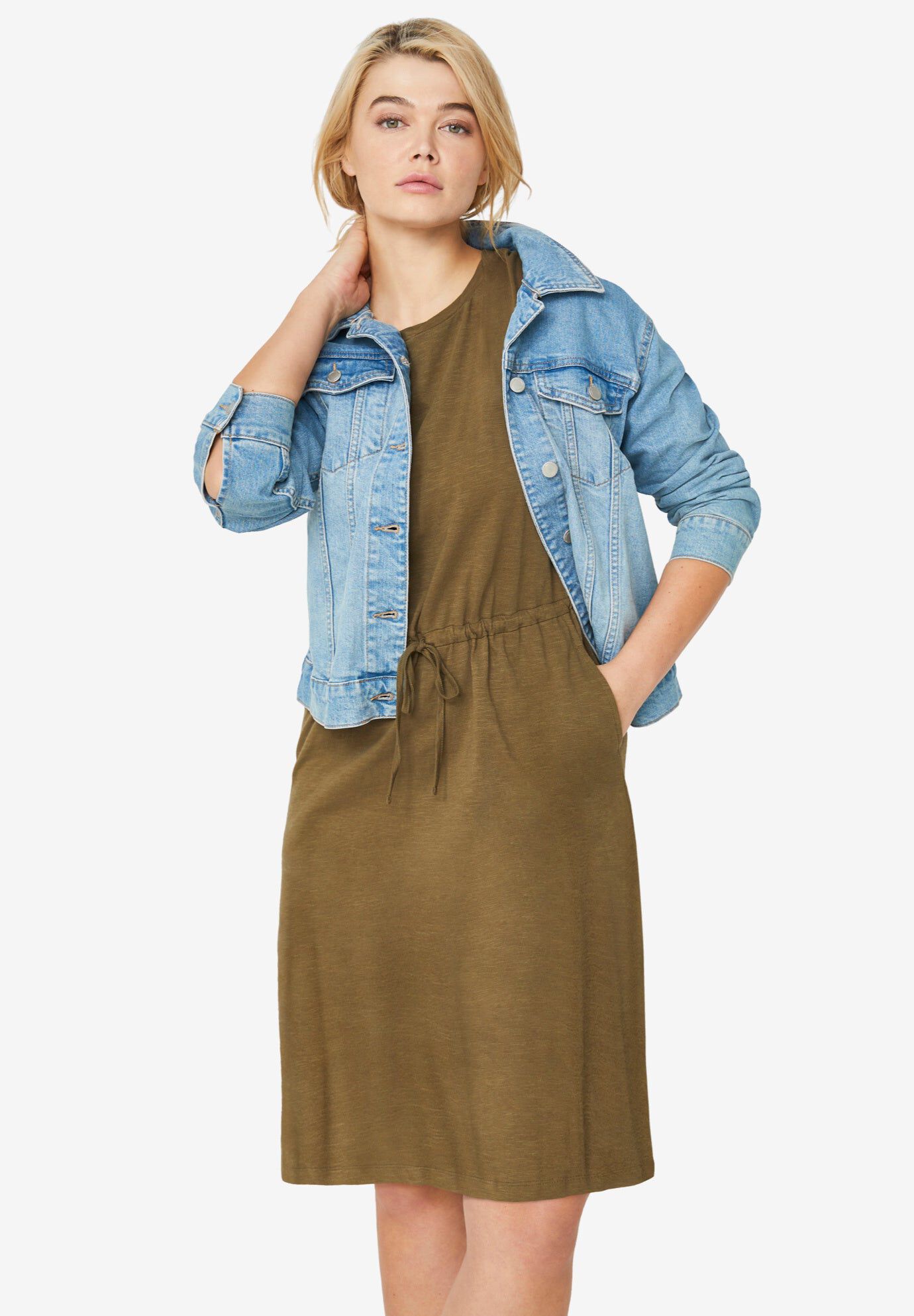 Knit Drawstring Dress | Catherines