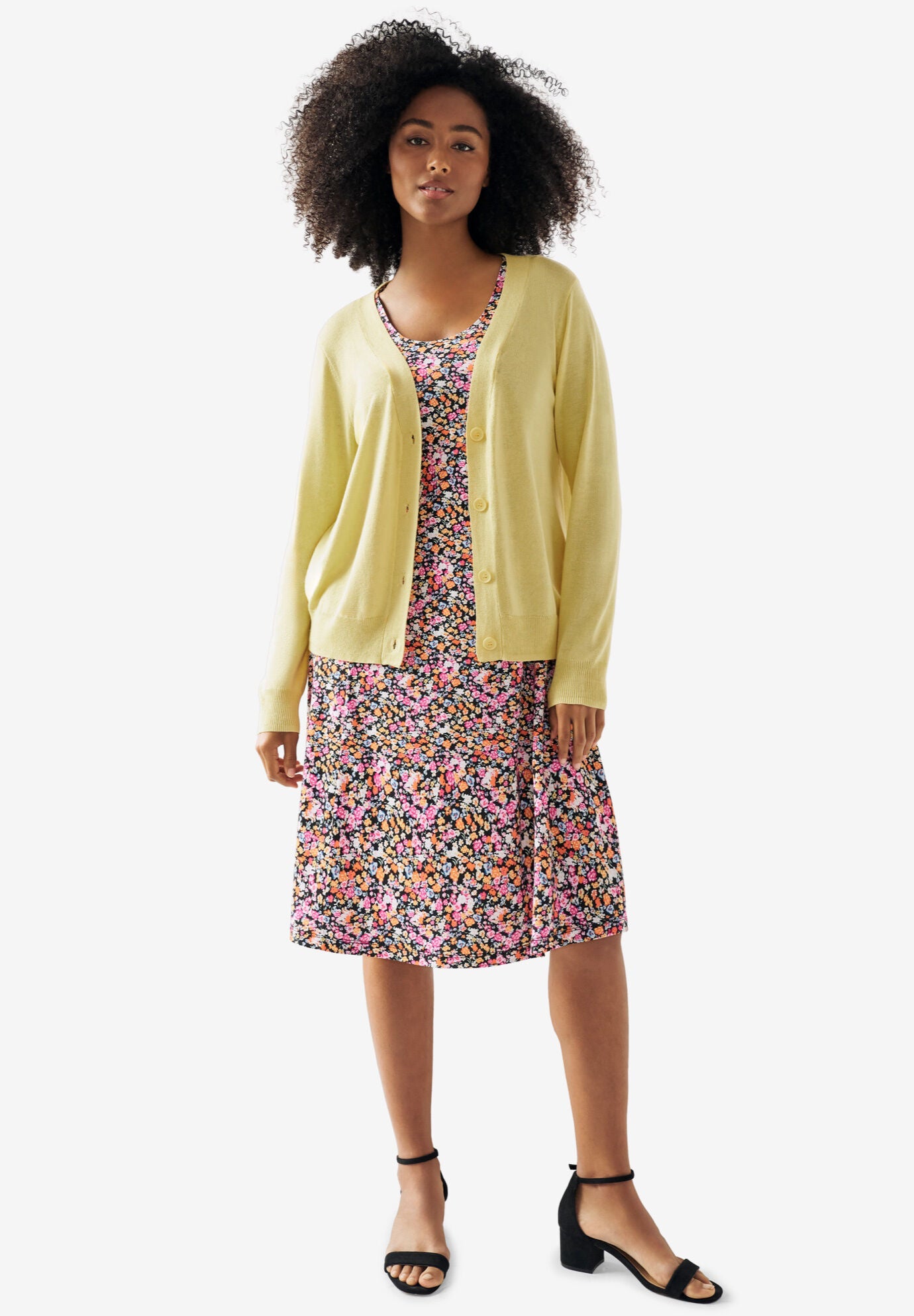 Boxy Cardigan - Relaxed Silhouette Knit Sweater, Grey Spruce | Catherines