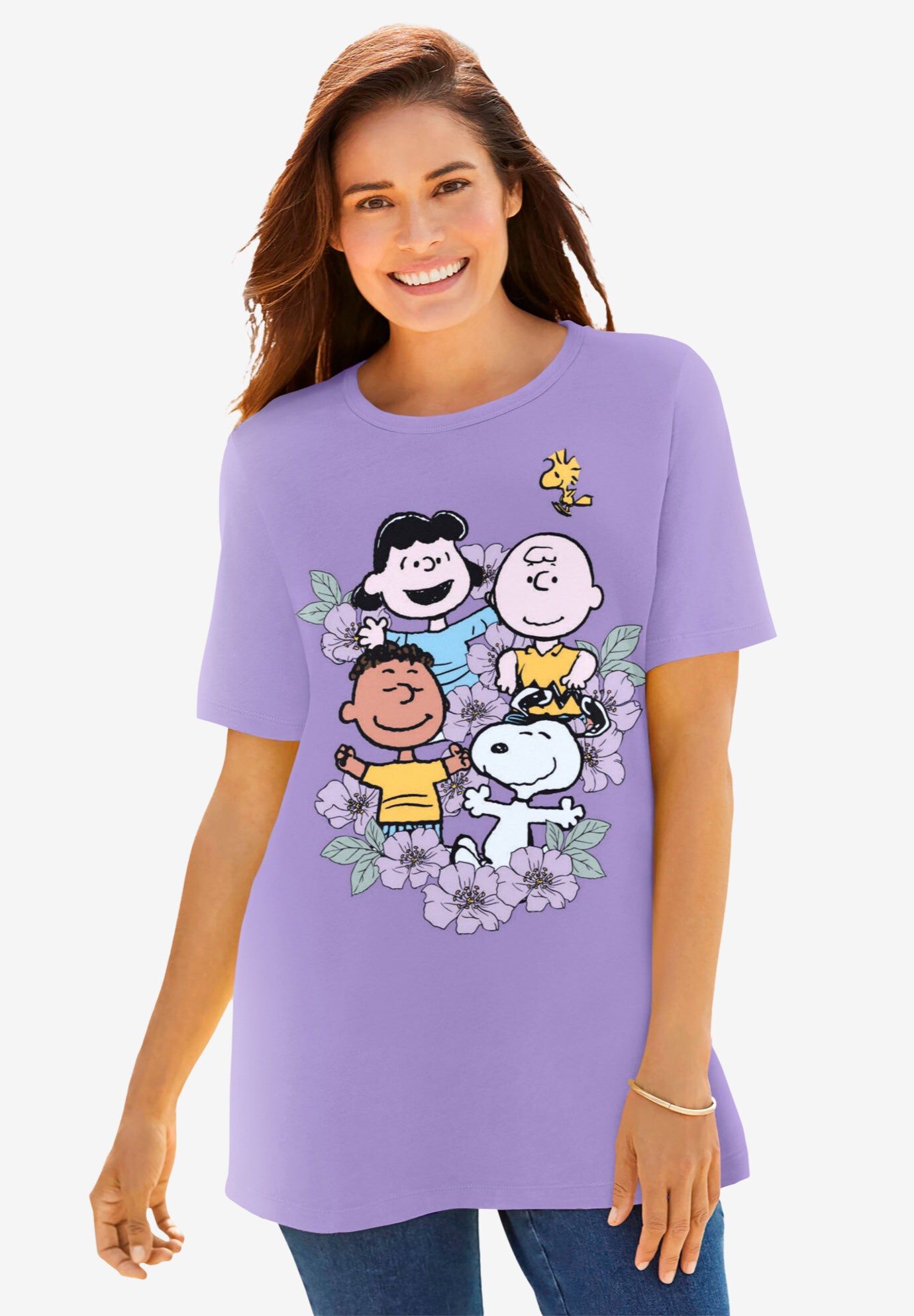 Purple Peanuts Friends Crewneck Tee | Catherines