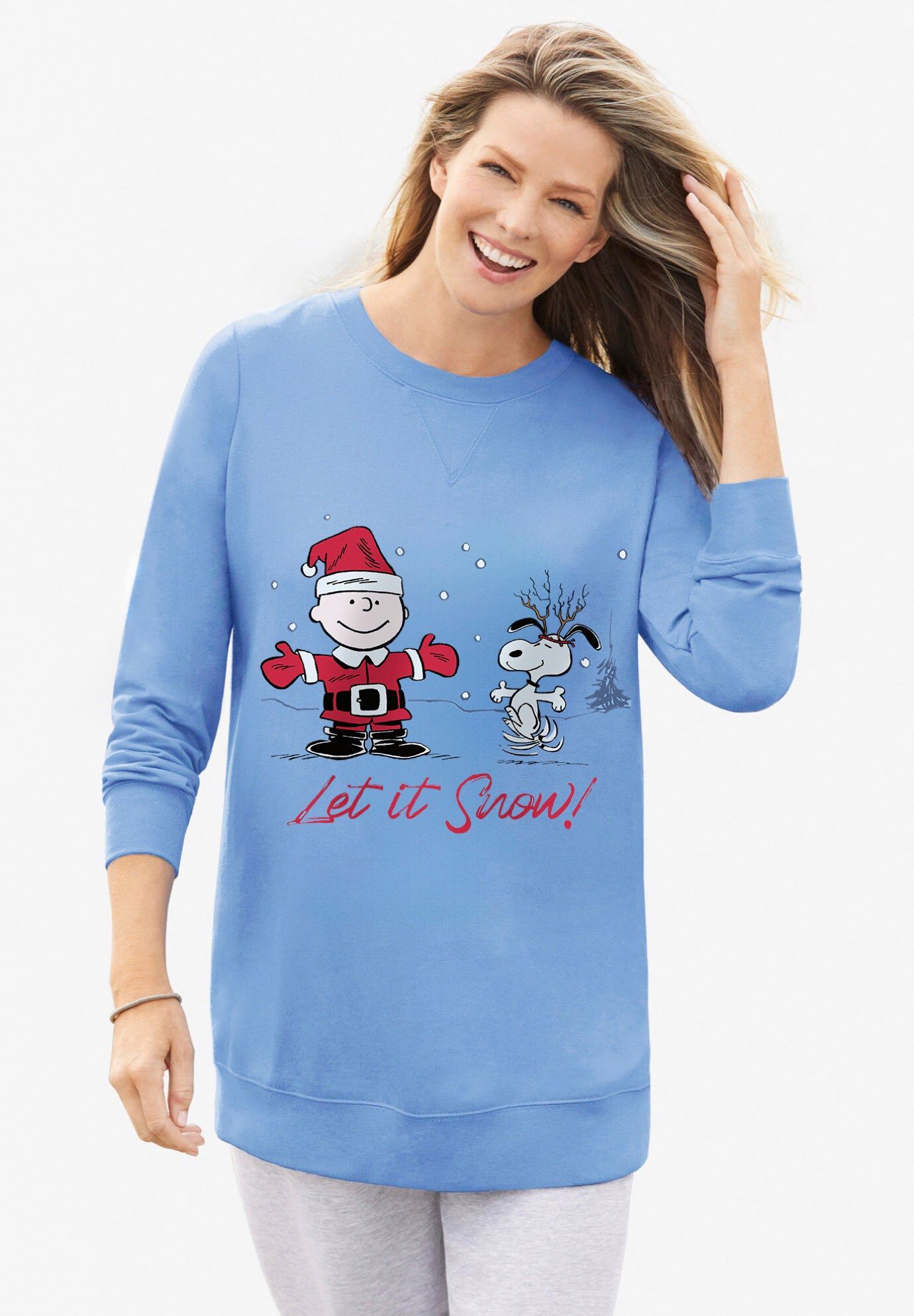 Peanuts Snoopy Snow Sweatshirt | Catherines