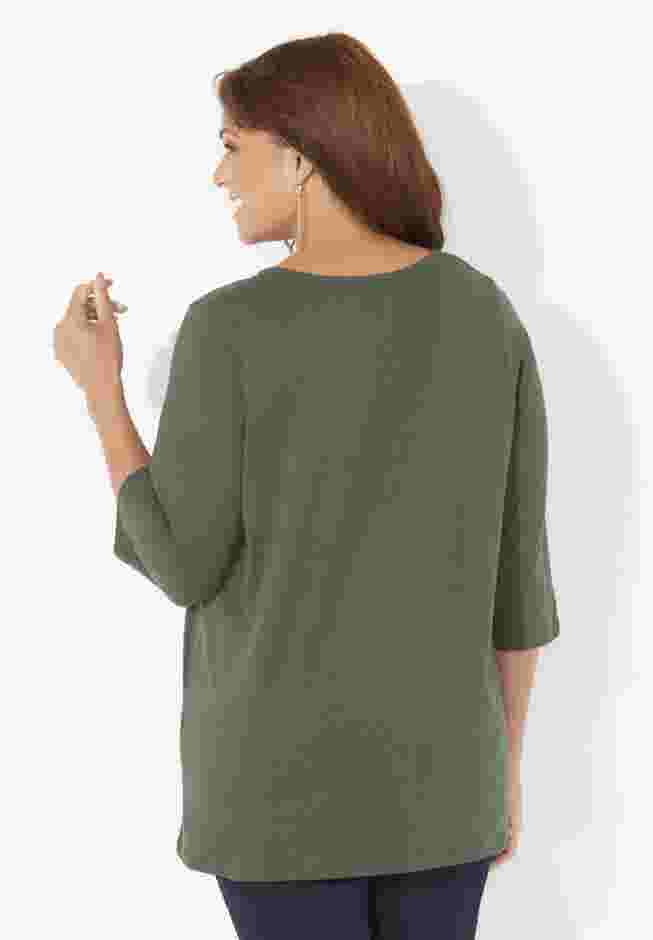 Double-Ring Tee Suprema® Super-Soft Stretch Fabric, Olive Green ...