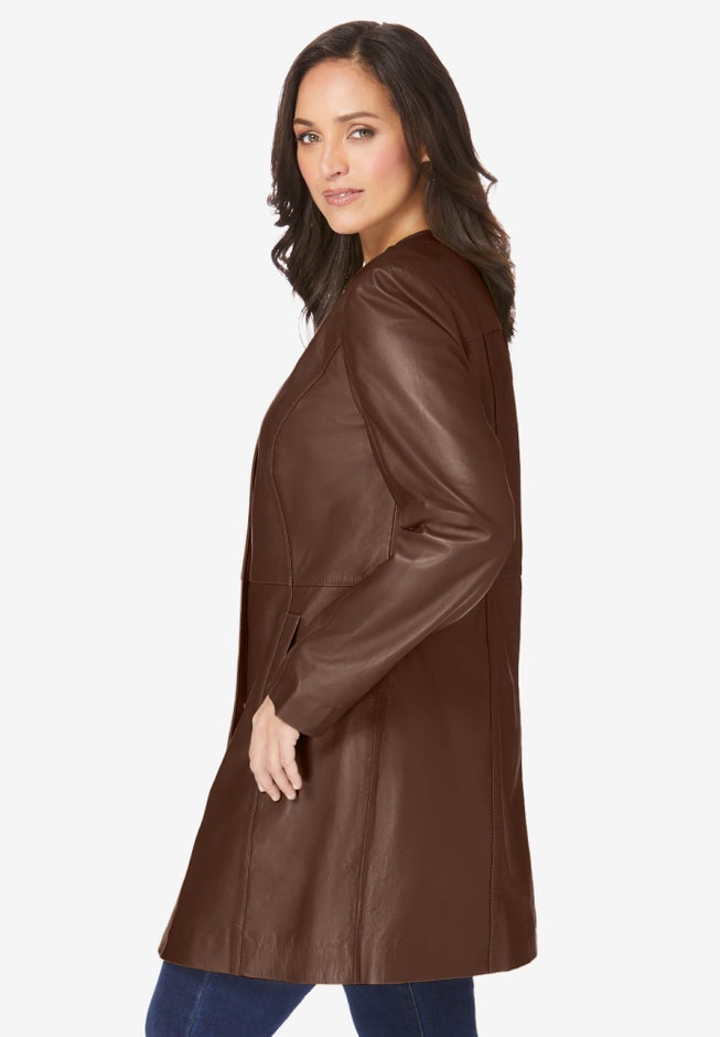 "Genuine Leather Three-Quarter Jacket for Women", Tropical Teal ...