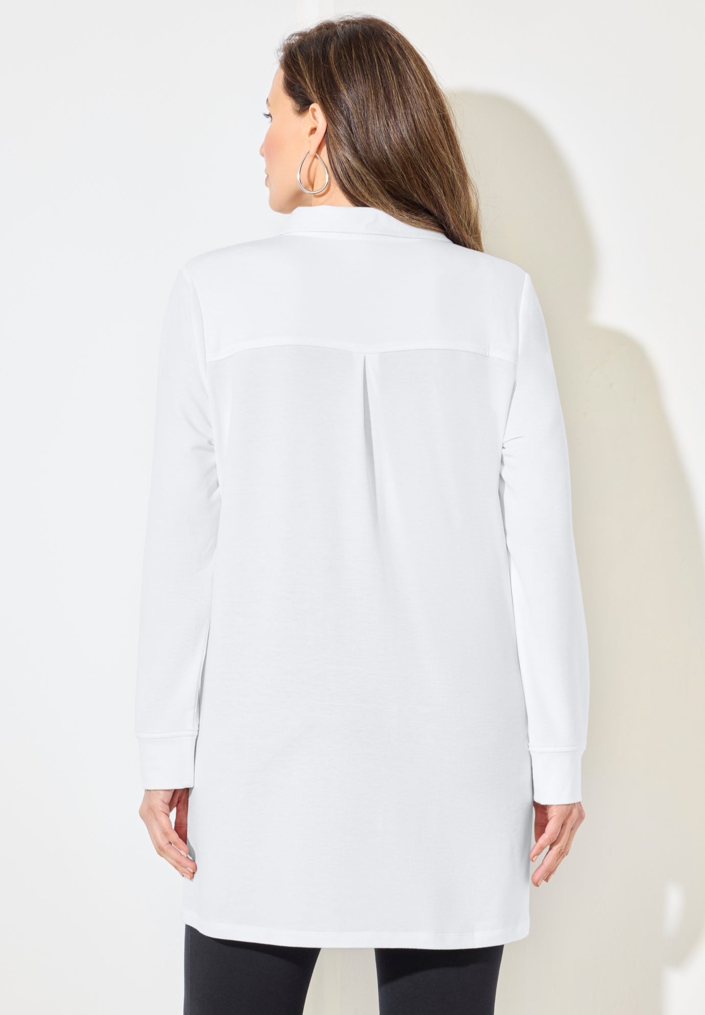 Cloud Knit French Terry Collared Tunic | Catherines