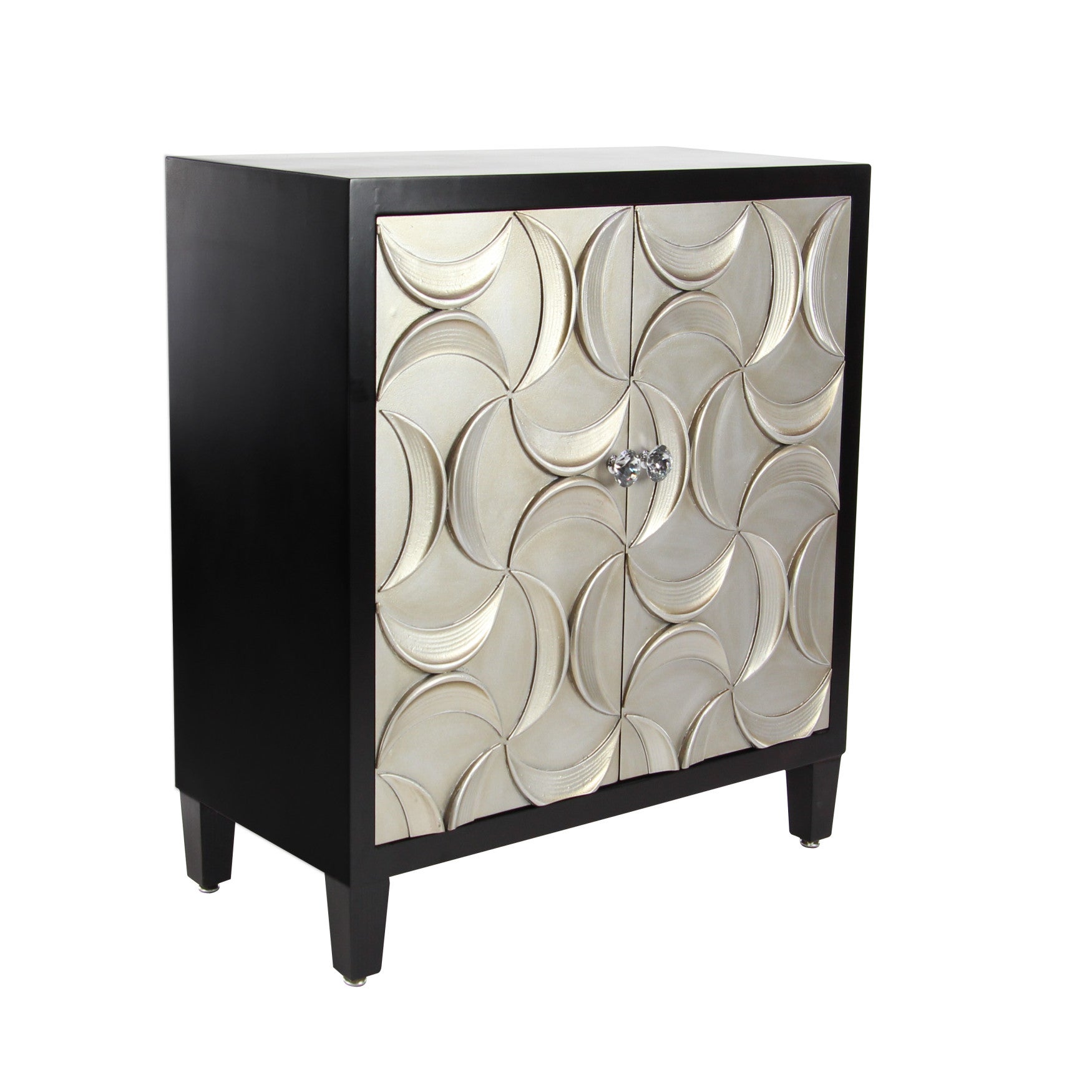 Modern Crescent Moon Cabinet 32" x 31" x 16", Gold | Catherines