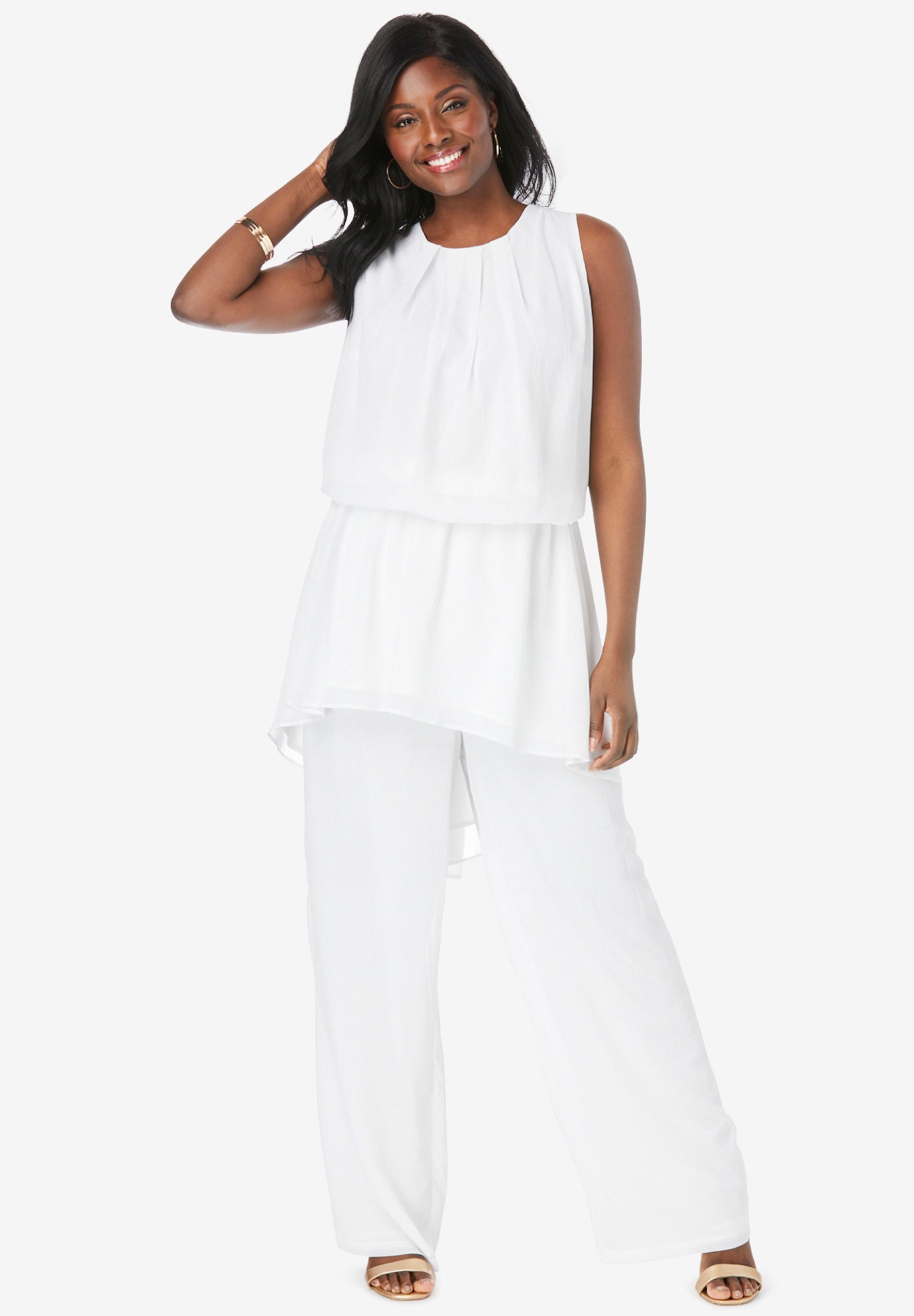 2-Piece Wide-Leg Pant Set | Catherines
