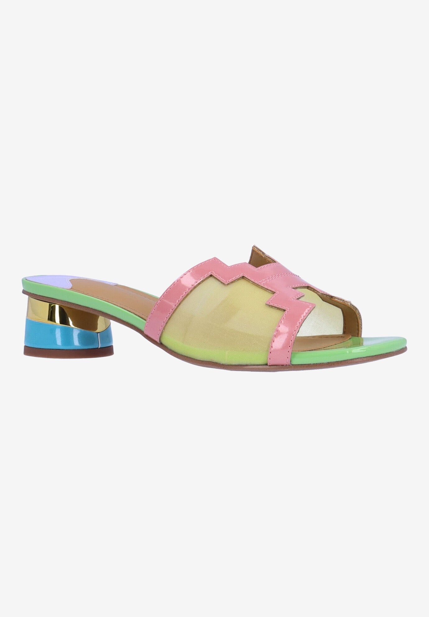Amorra Slide Sandal - 1.5" Block Heel Comfort, Pastel | Catherines