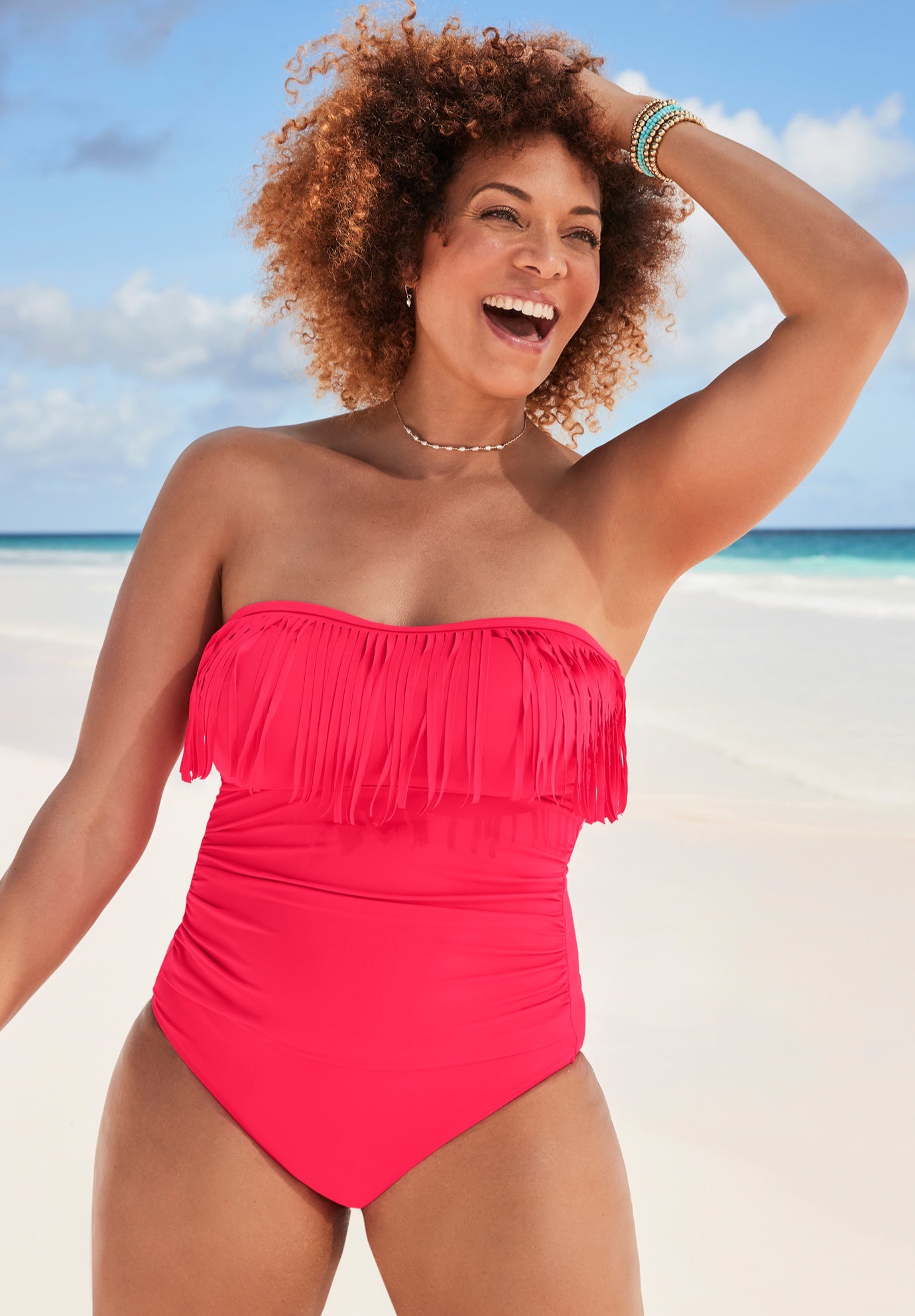 Fringe Tube Top Bathing Suits