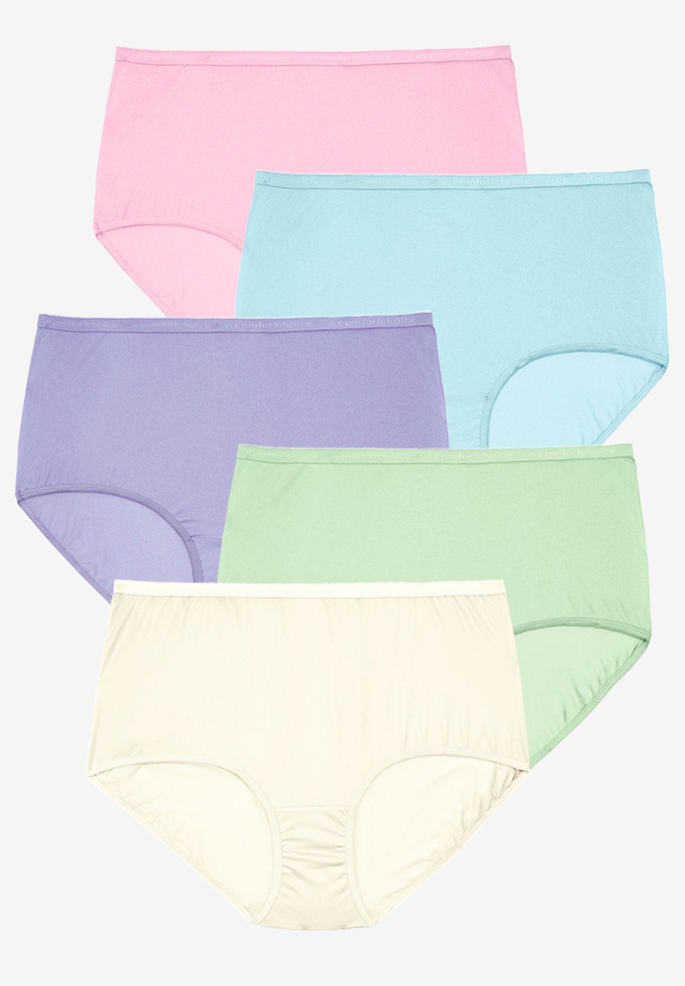 Cotton Brief 5 Pack Full Coverage Panties Pastel Pack Catherines